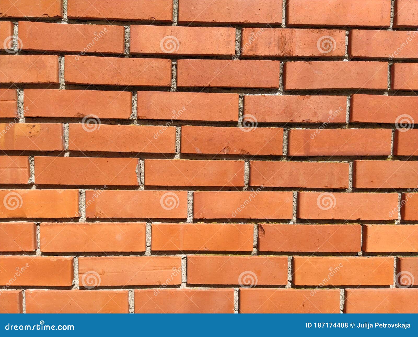 Red Brick Wall. Smooth Silicate Long Bricks Neatly Laid Out Stock Photo ...
