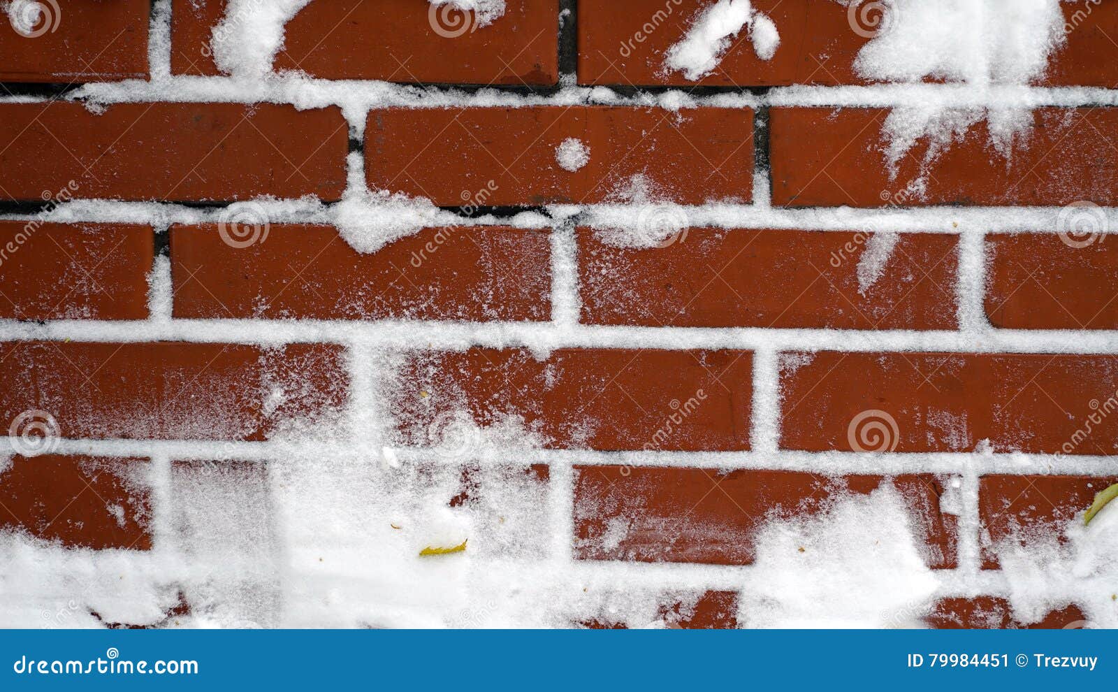 Red Brick Wall with Snow Background Stock Image - Image of house ...