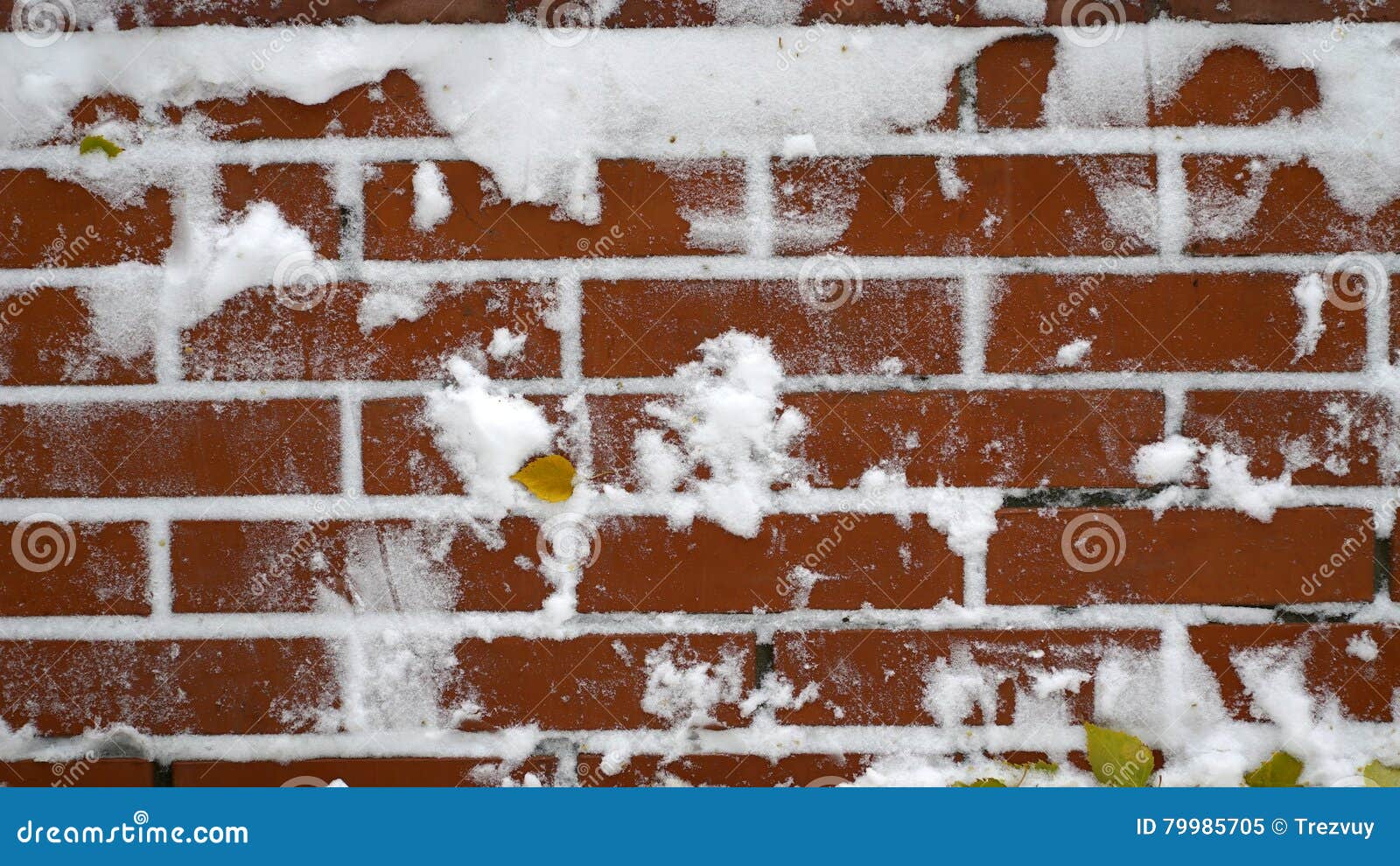 Red Brick Wall with Snow Background Stock Image - Image of cold, snow ...
