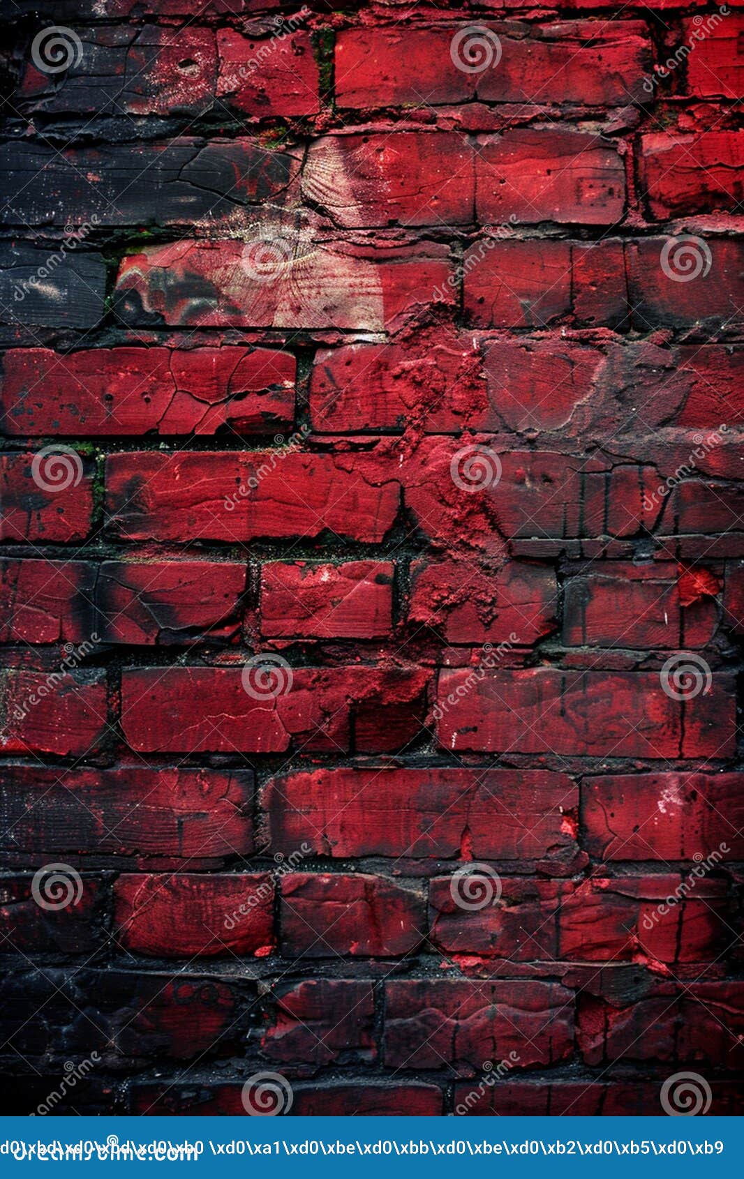 Red Brick Wall Texture. Irregular Grunge Background. Stock Illustration ...