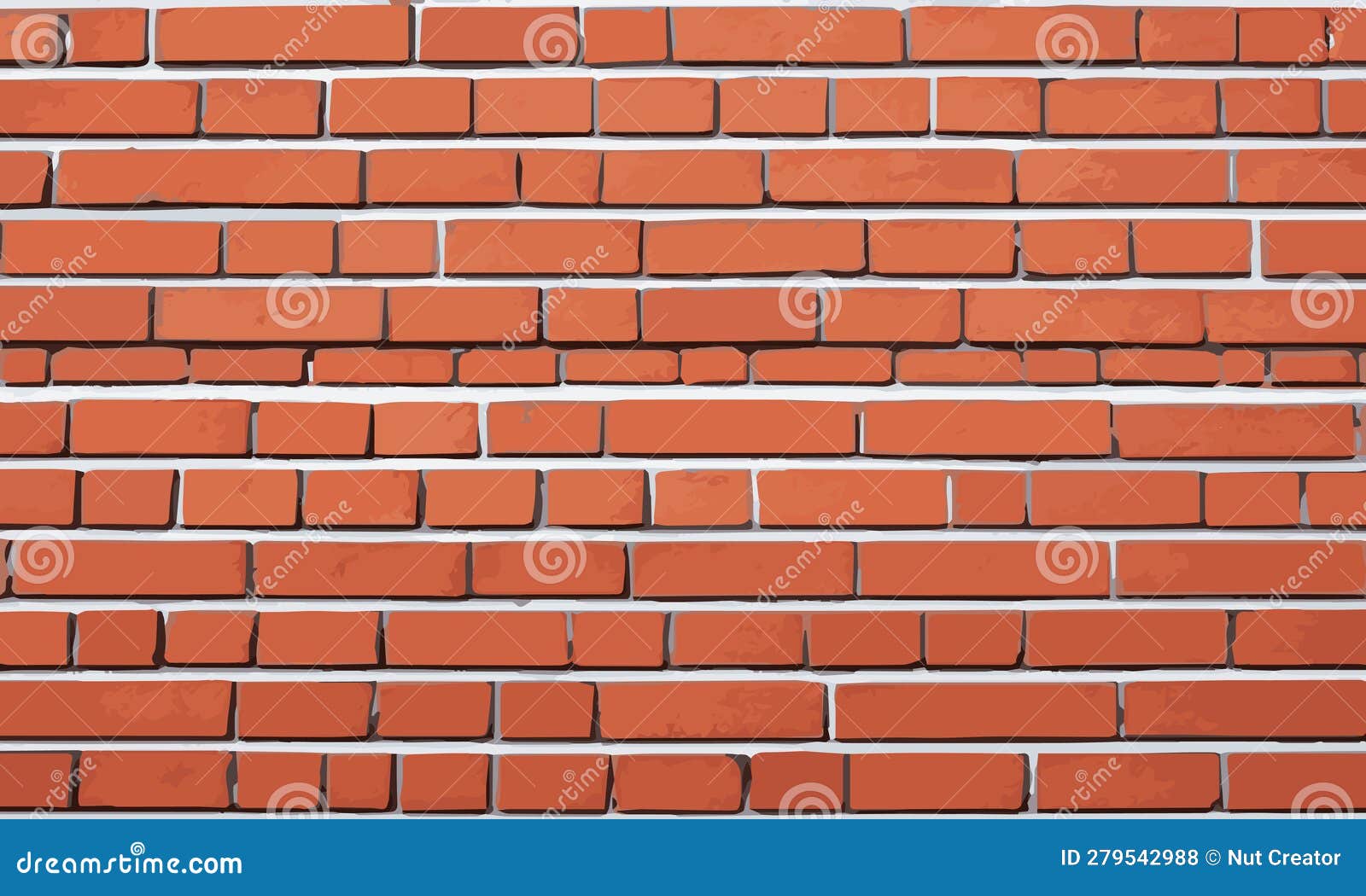 Red Brick Wall Texture Seamless Vector Illustration Stock Vector ...