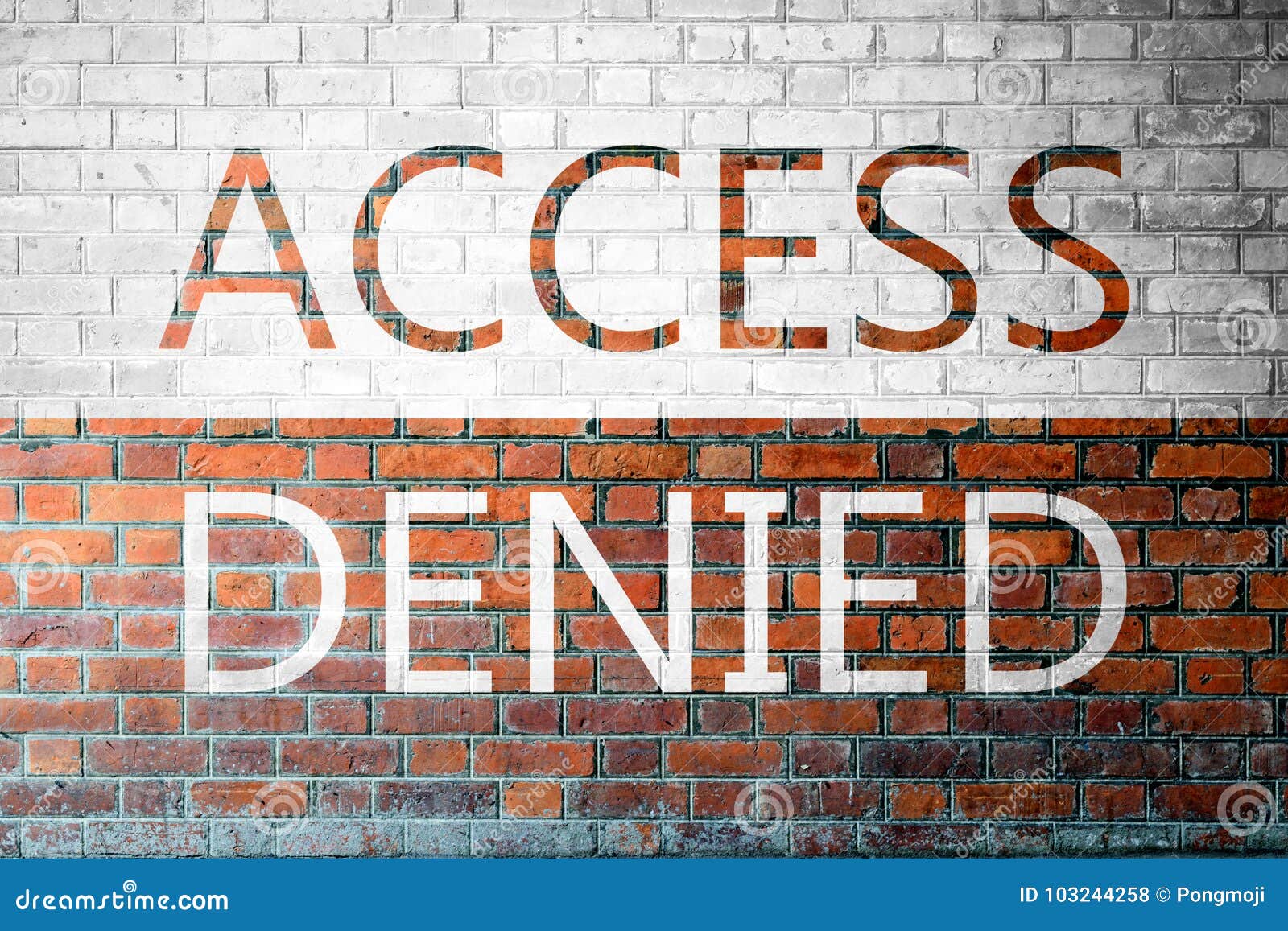 Red Brick Wall Texture with a Word Access Denied Stock Photo - Image of ...
