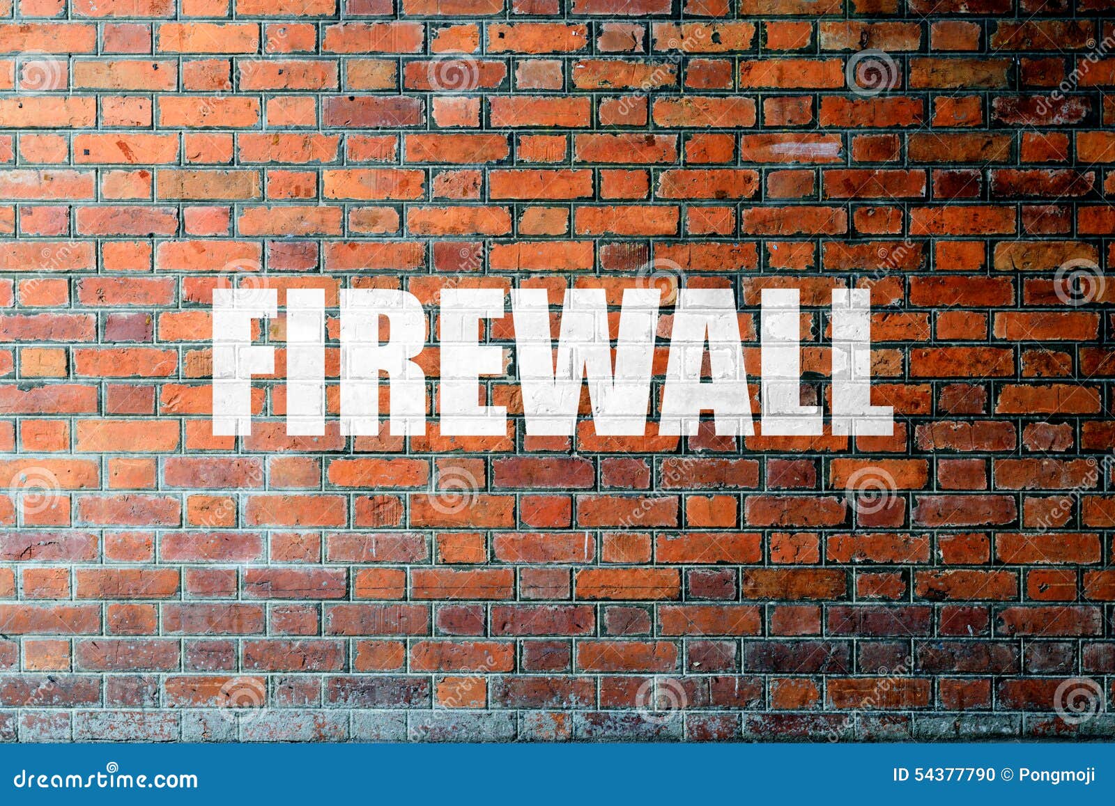 Red Brick Wall Texture with a Word Firewall Stock Photo - Image of ...