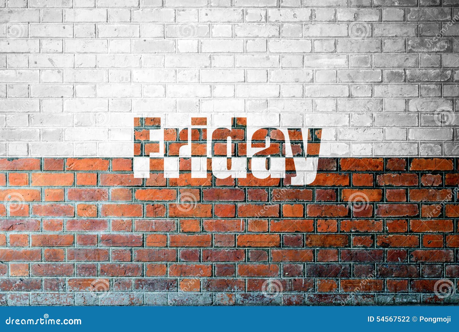 Red Brick Wall Texture with a Word Friday Stock Illustration ...