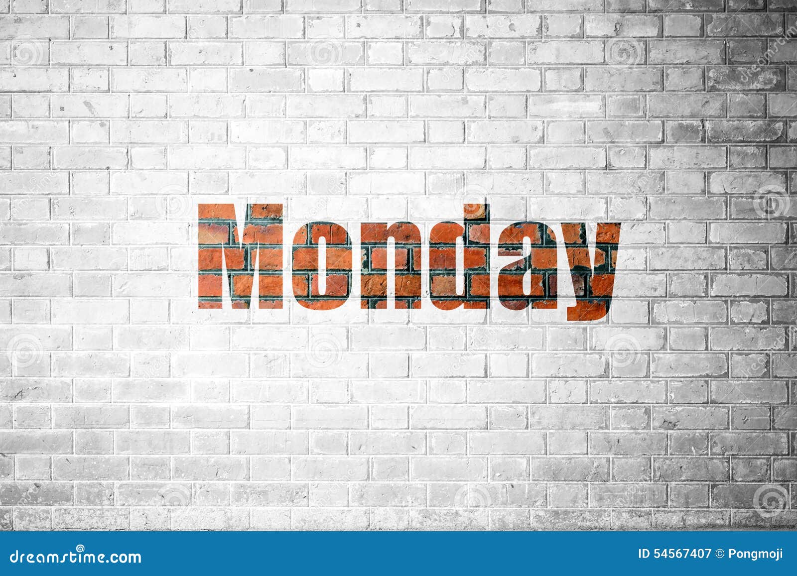 Red Brick Wall Texture with a Word Monday Stock Illustration ...