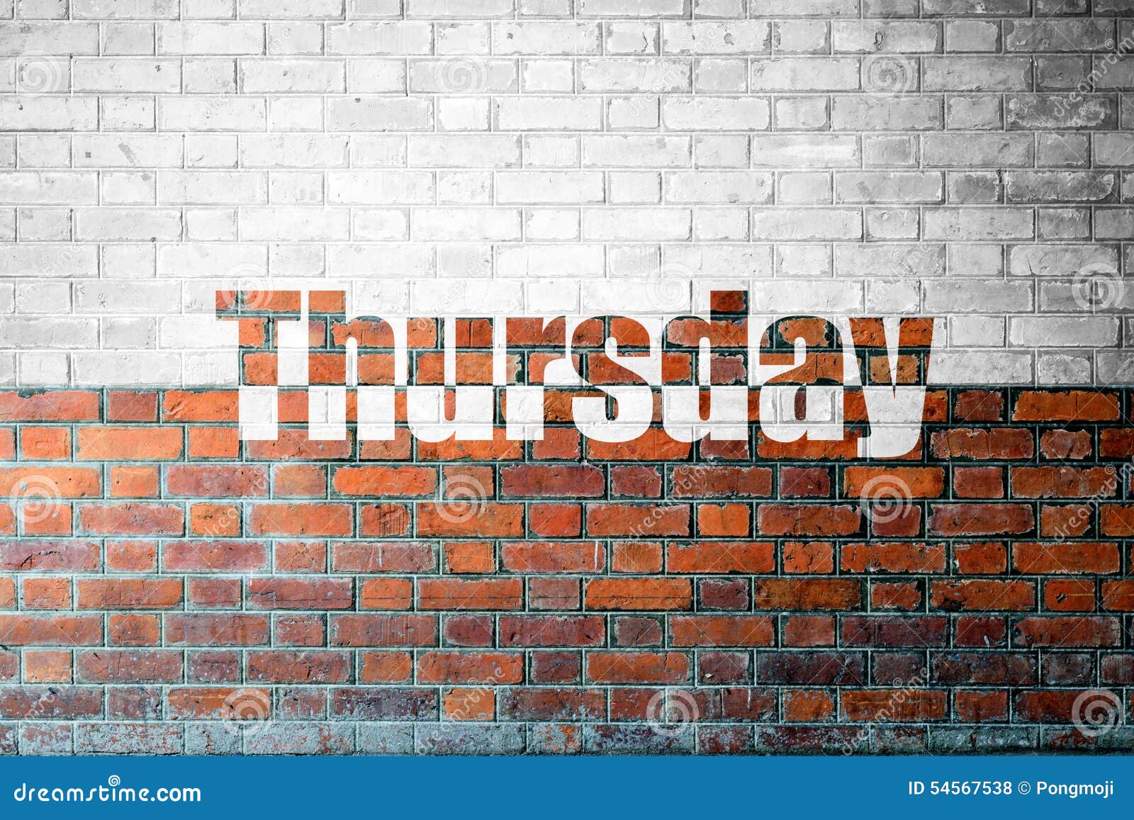 Red Brick Wall Texture with a Word Thursday Stock Illustration ...