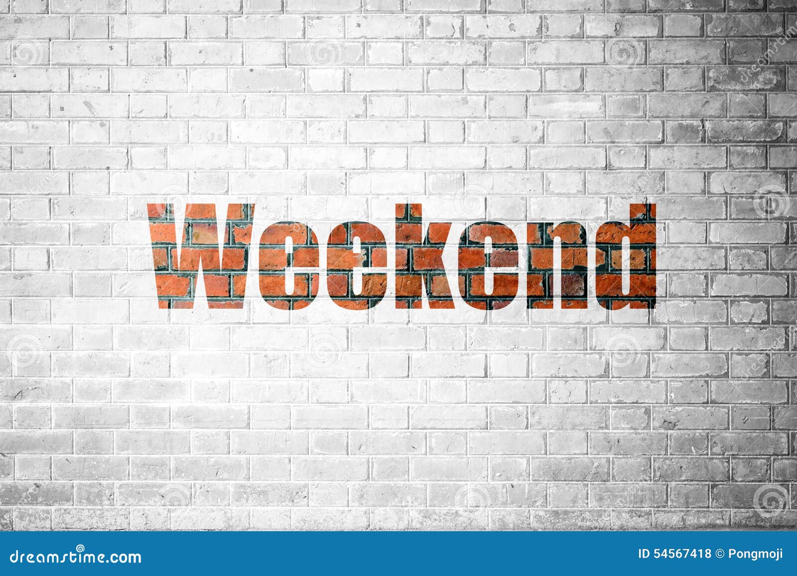Red Brick Wall Texture with a Word Weekend Stock Illustration ...