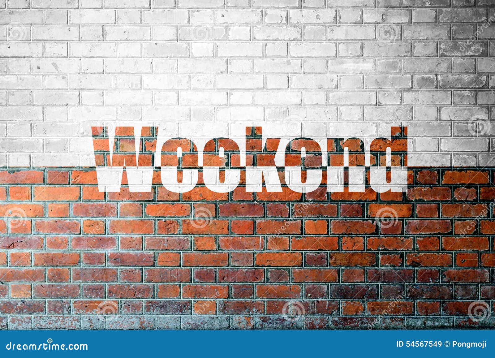 Red Brick Wall Texture with a Word Weekend Stock Illustration ...