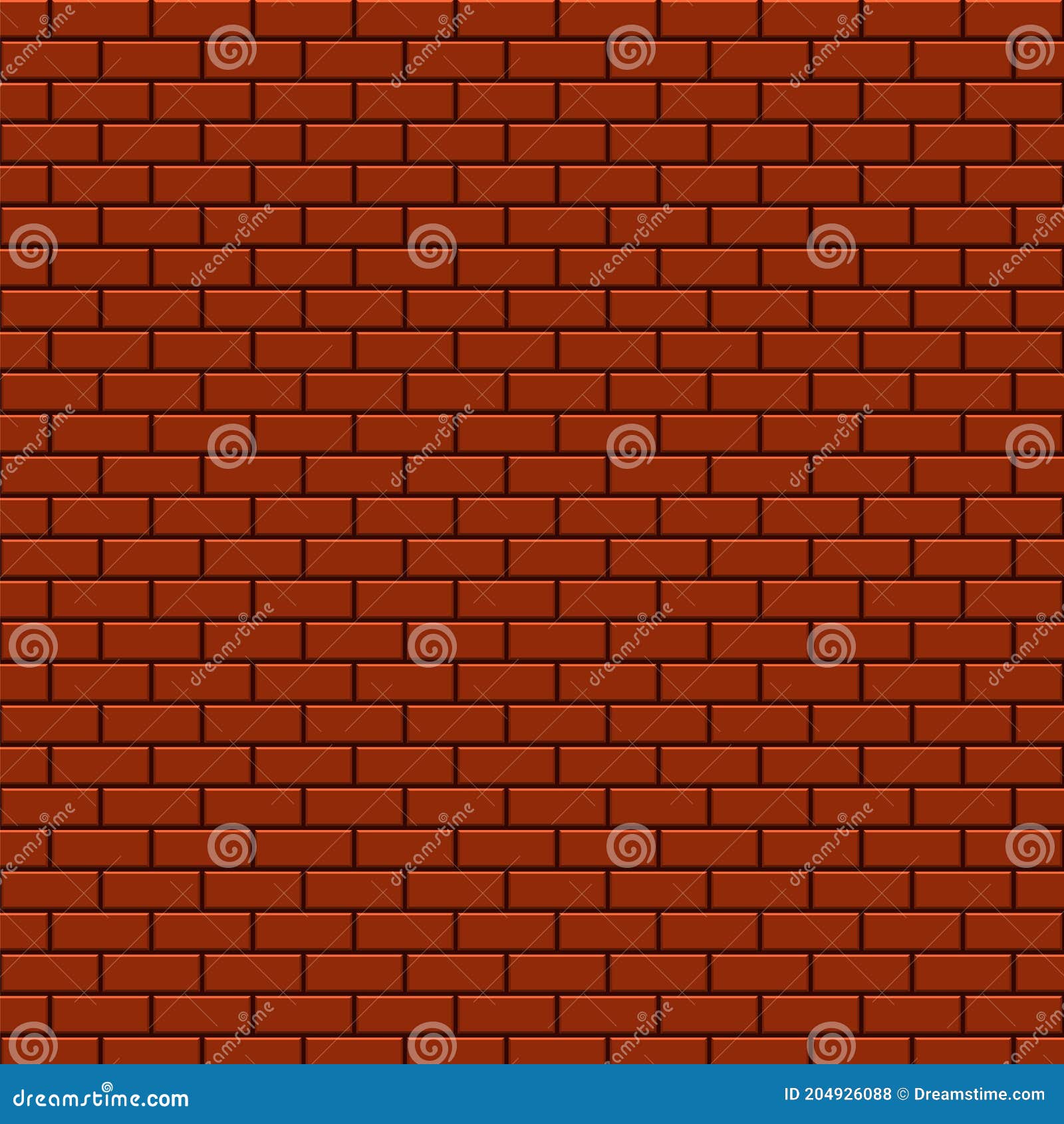 Red Brick Wall Textured Pattern Background, Cartoon Style. Vector ...