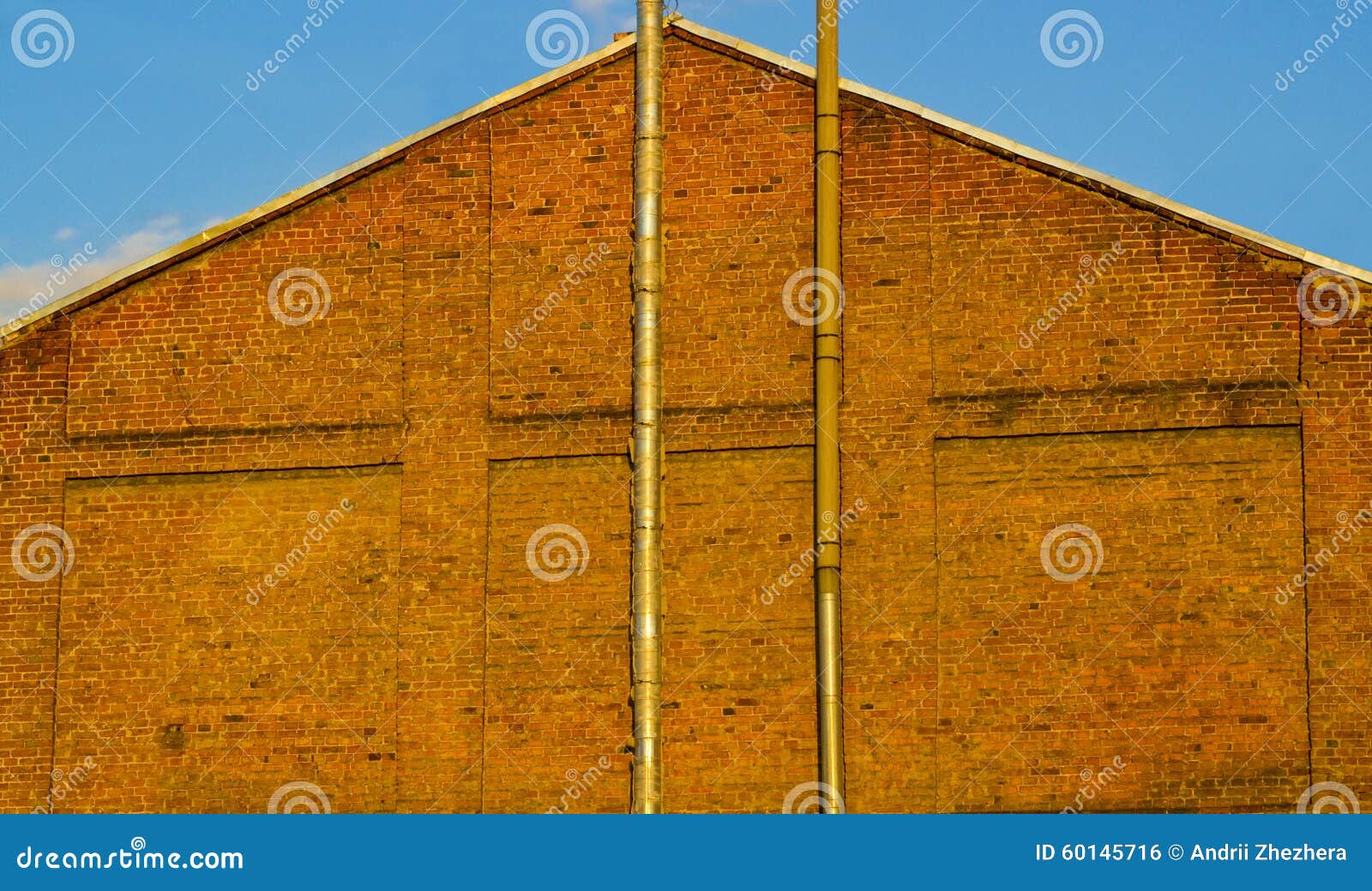 Red Brick Wall with Vent Pipes, Texture Background Stock Photo - Image ...