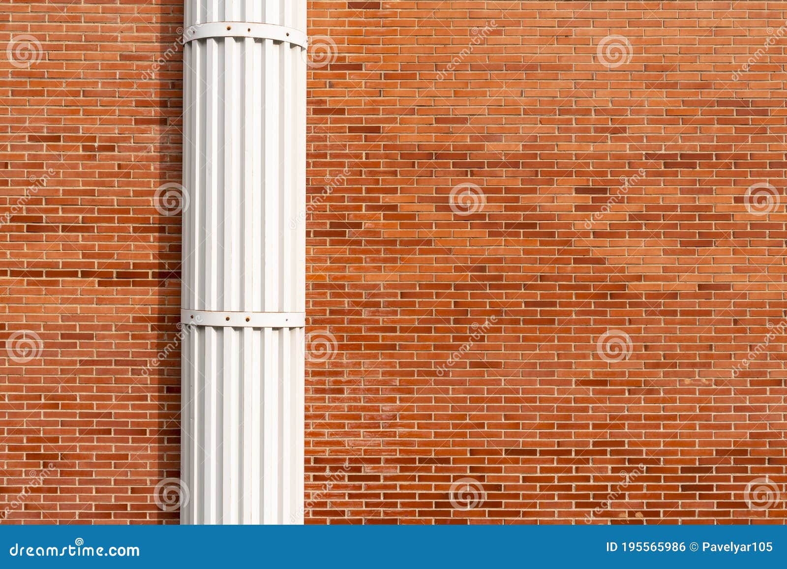 Red Brick Wall with White Decorative Column Stock Photo - Image of ...