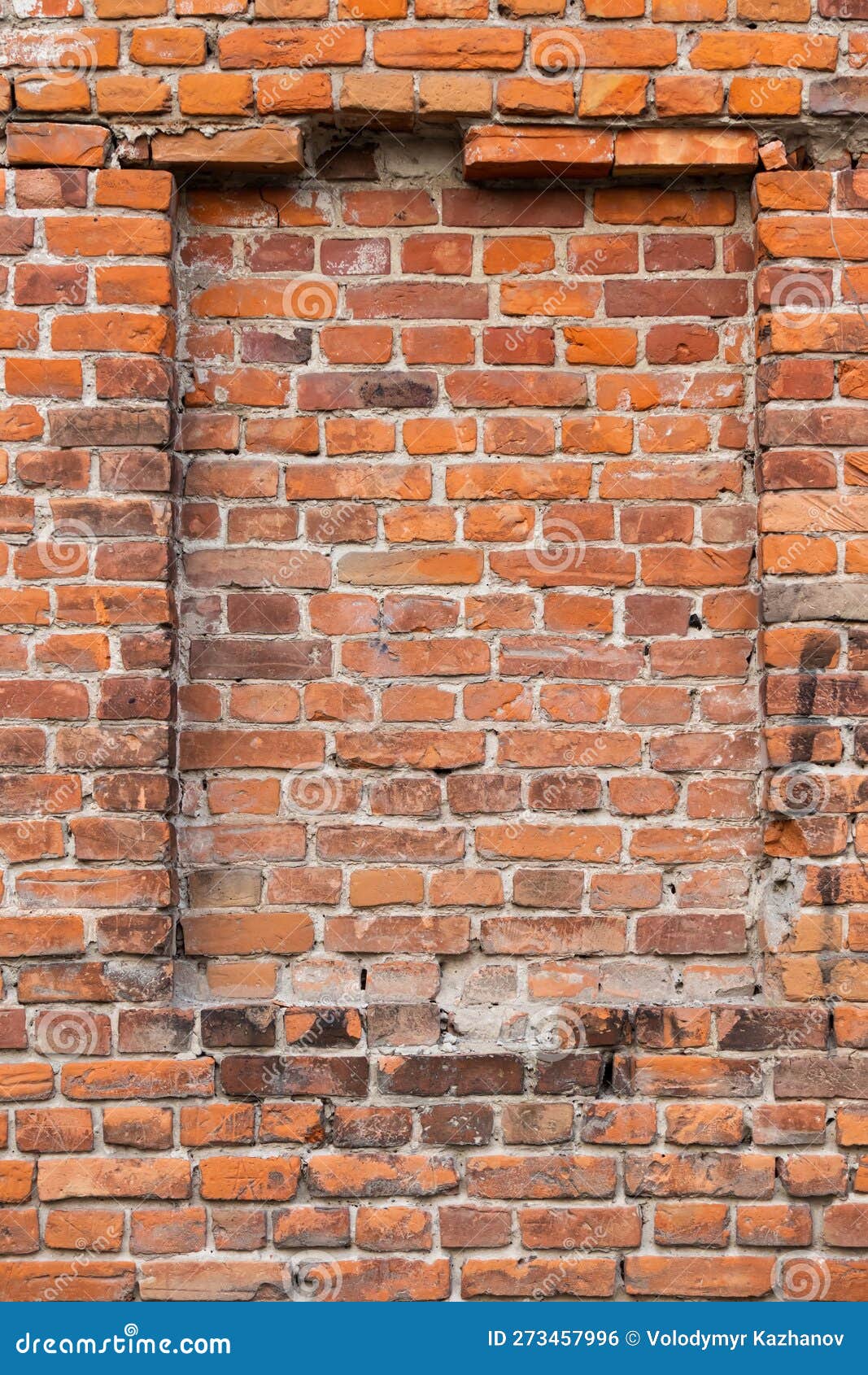 Red Brick Wall with a Window that is Blocked by Bricks, an Old House ...