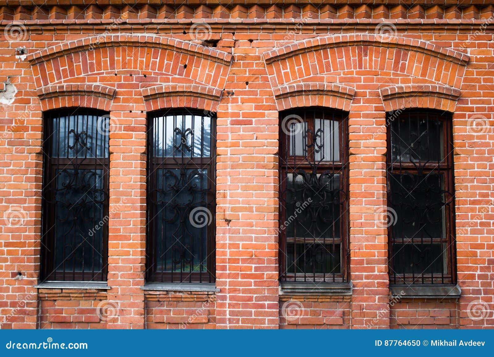 Red brick wall stock photo. Image of pattern, glass, cornice - 87764650