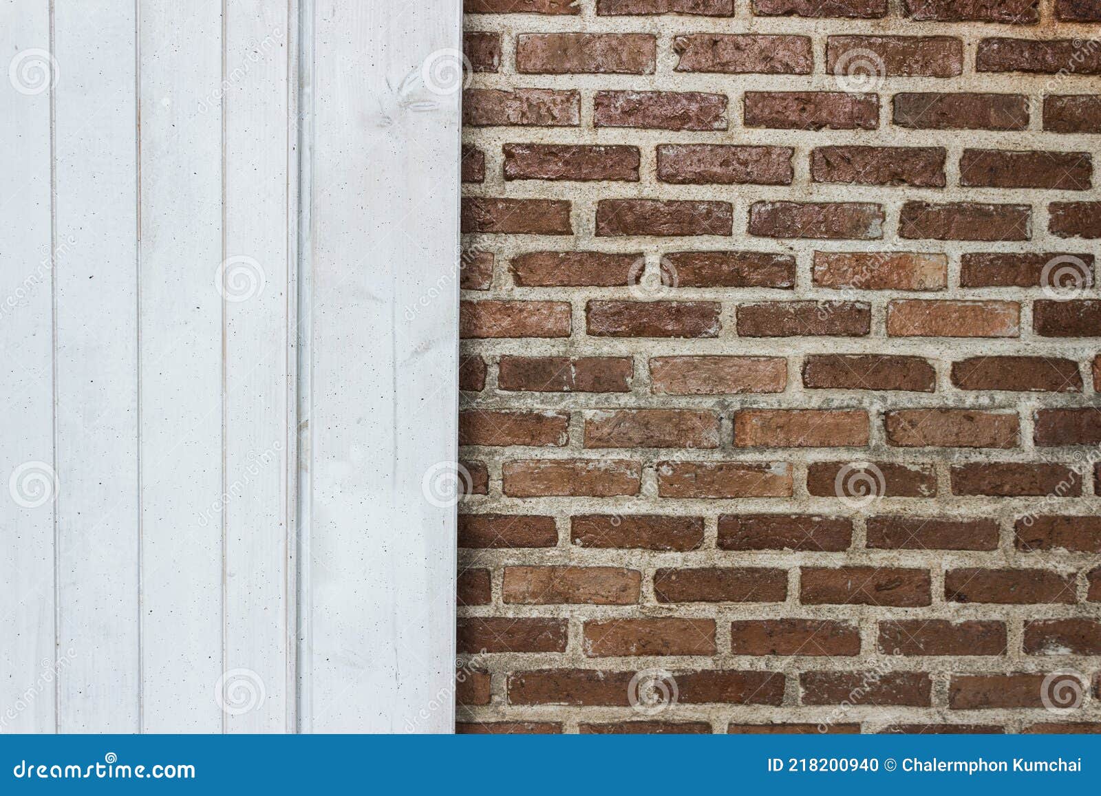 A Red Brick with White Wall. Stock Photo - Image of architecture ...