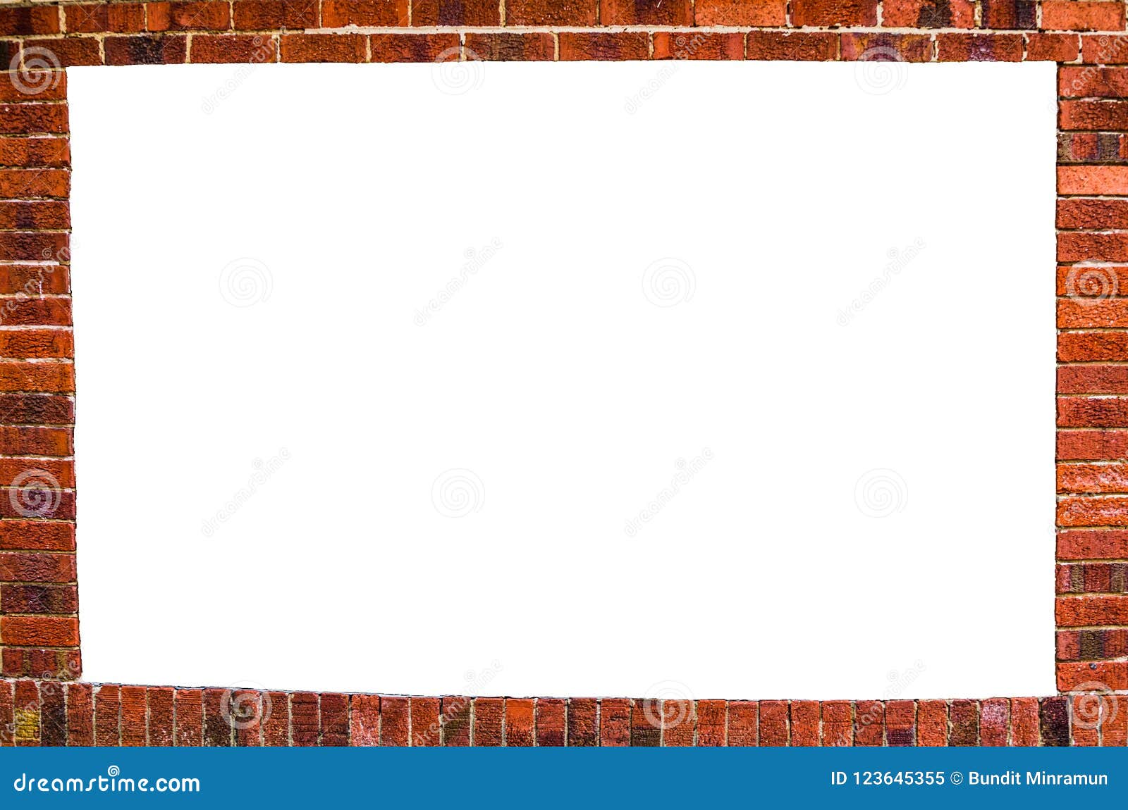 Red Bricks Border with White Space in Center. Stock Image - Image of ...