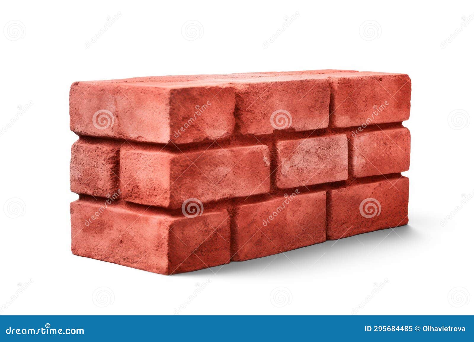 Red Bricks, Brick Wall, Masonry Isolated on White Background Stock ...