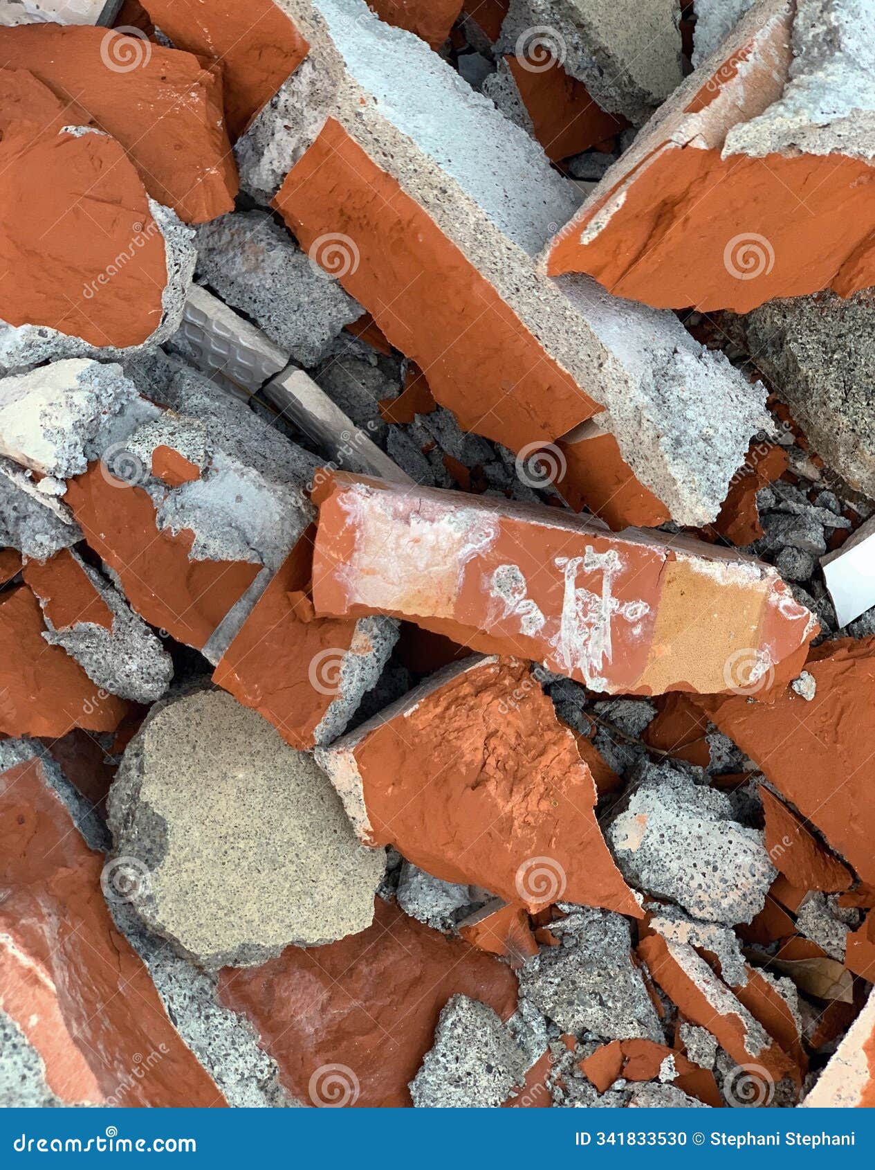 Red Bricks in a Building Construction Stock Photo - Image of messy ...
