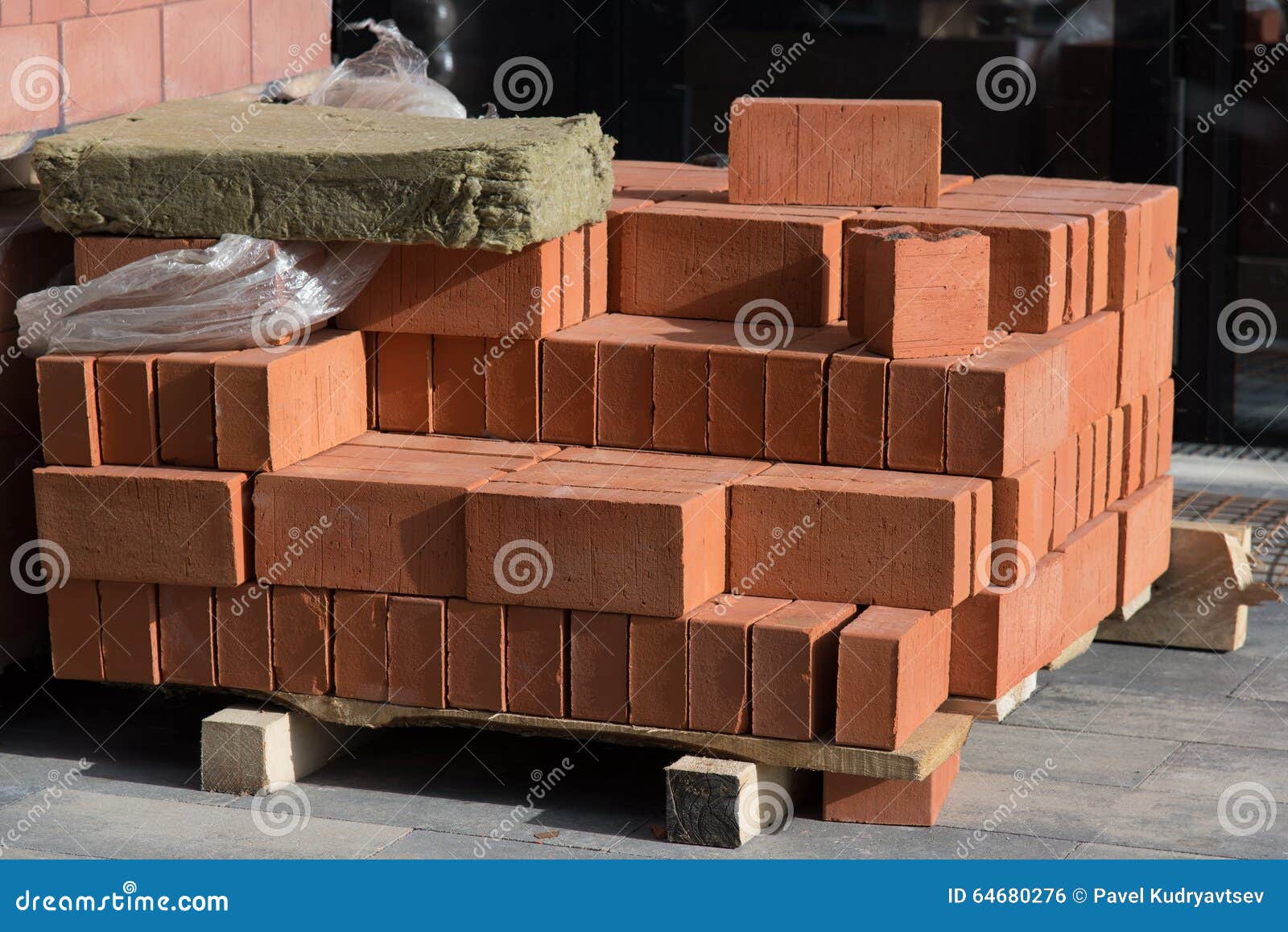 Red Bricks Building on the Pallet Stock Photo - Image of building ...