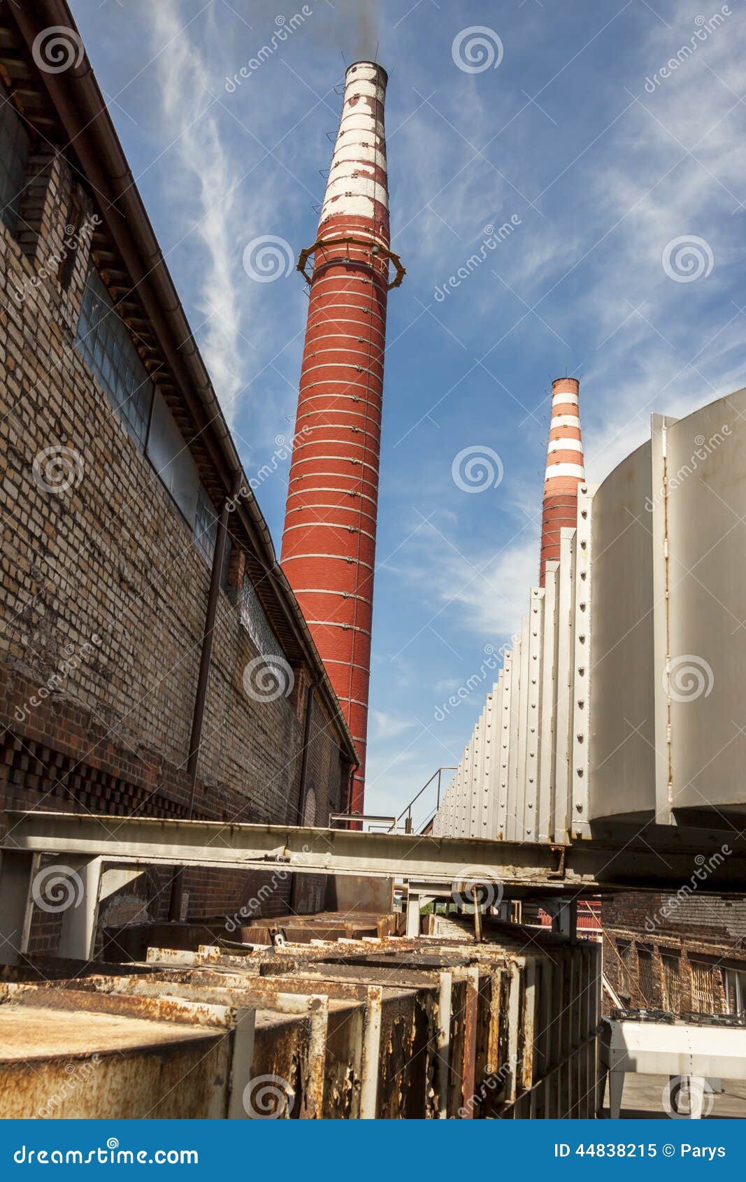 Red bricks chimney stock image. Image of cloud, damage - 44838215