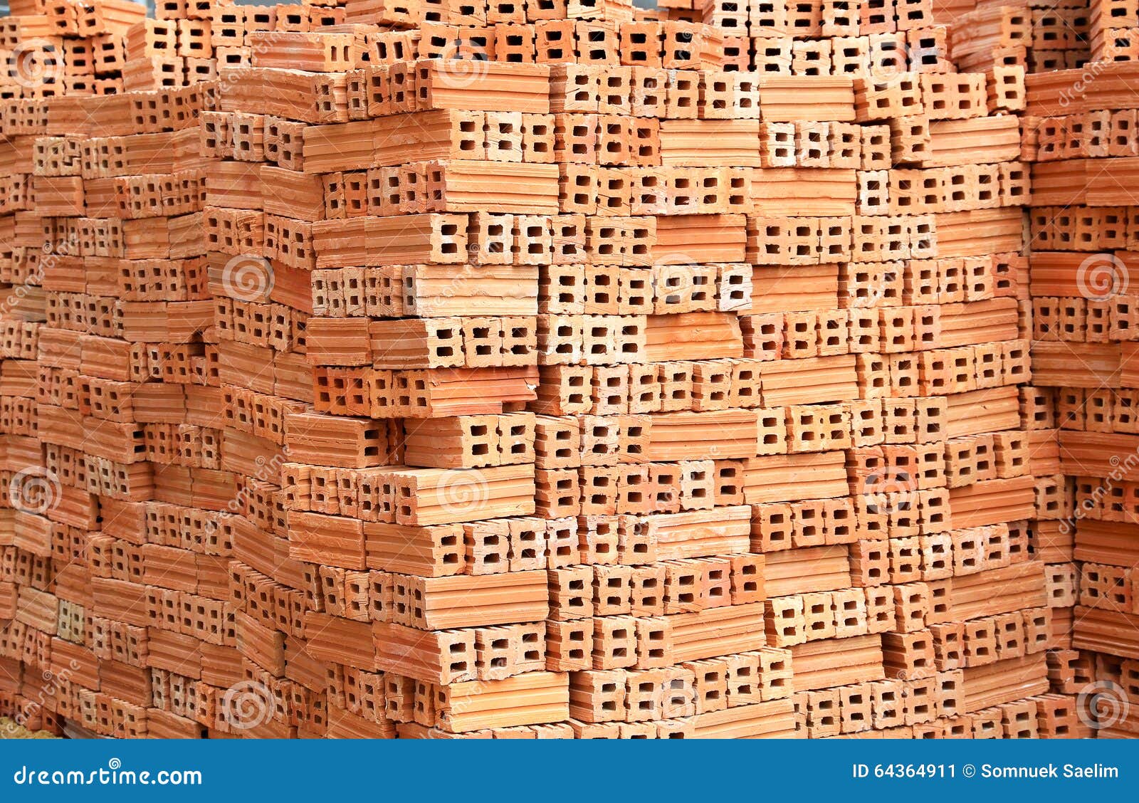 The Red Bricks for Construction Stock Image - Image of background, home ...