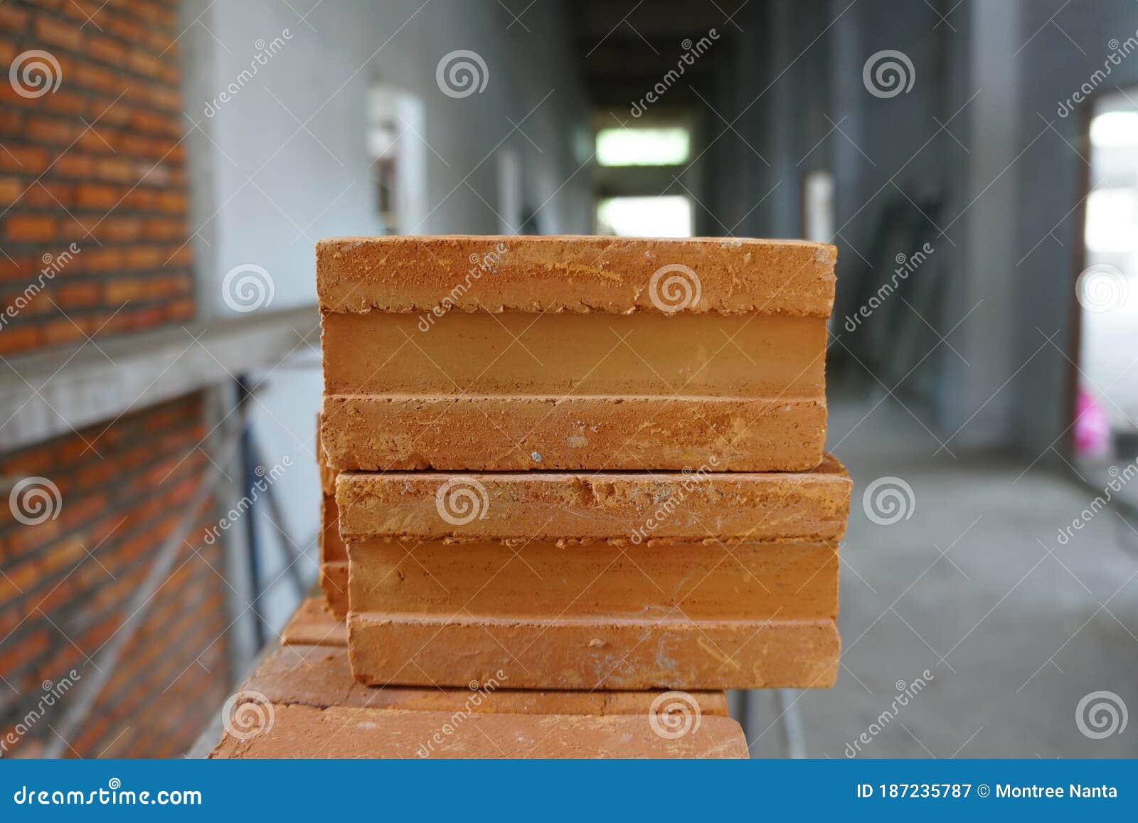 Red Bricks on Construction Site. Stock Image - Image of bricks, sand ...