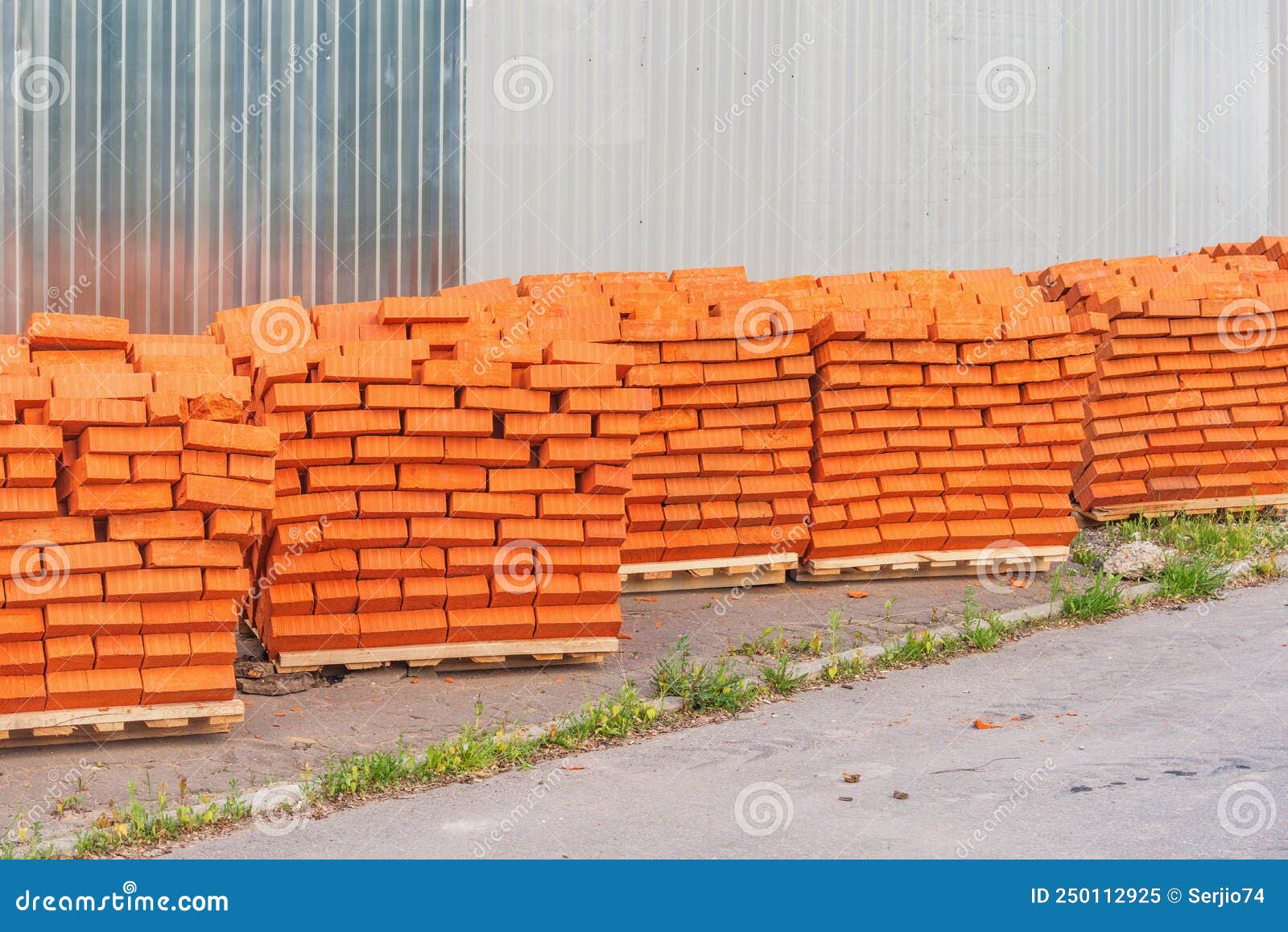 Red Bricks by the Construction Site Stock Image - Image of site ...