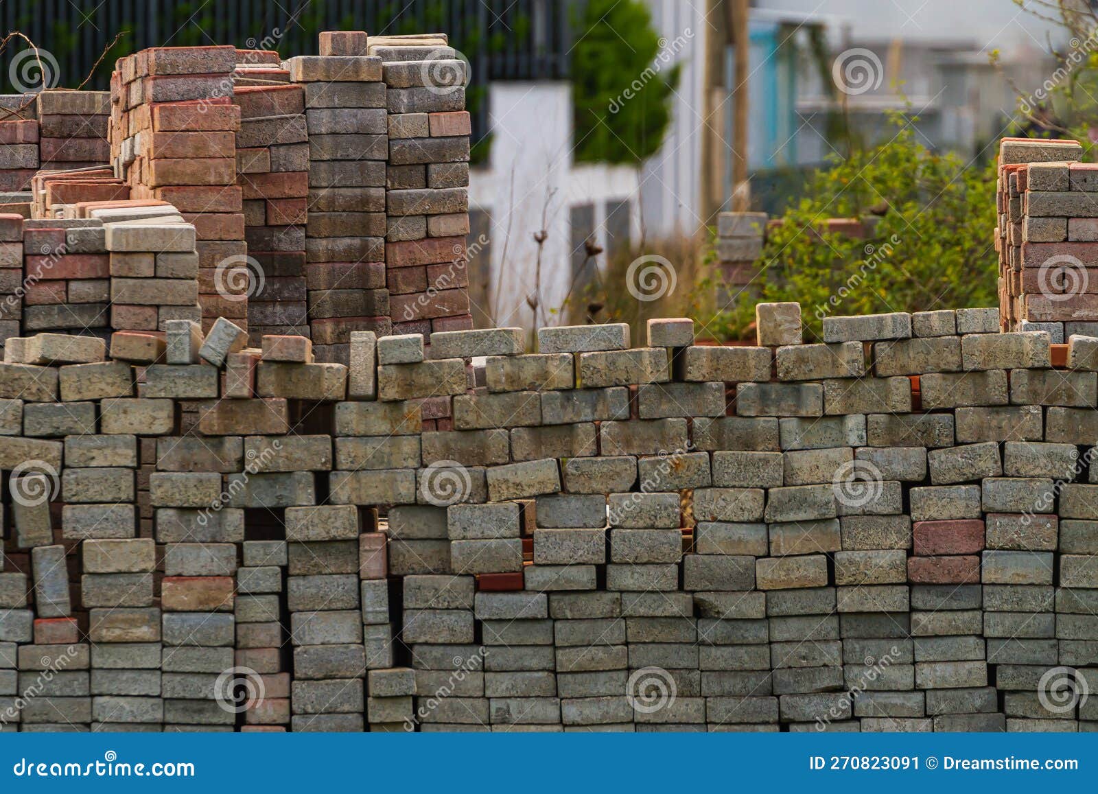 Red Bricks in a Construction Warehouse Stock Image - Image of crumbling ...