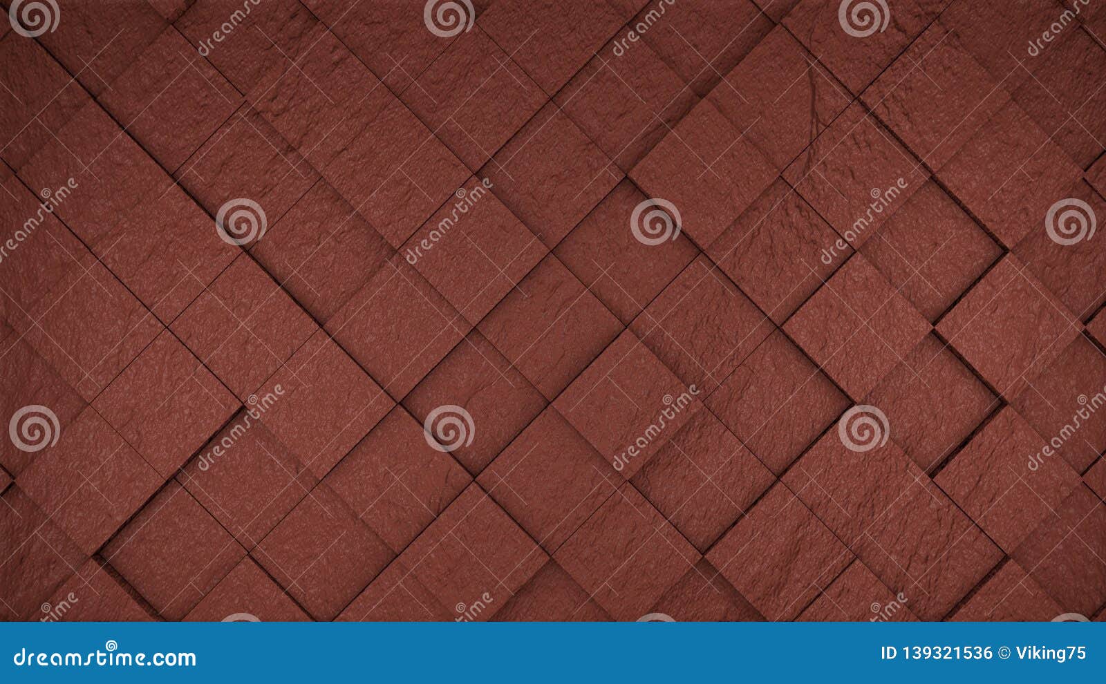 Red Bricks Cubes Wall Background, 3d Render Stock Illustration ...