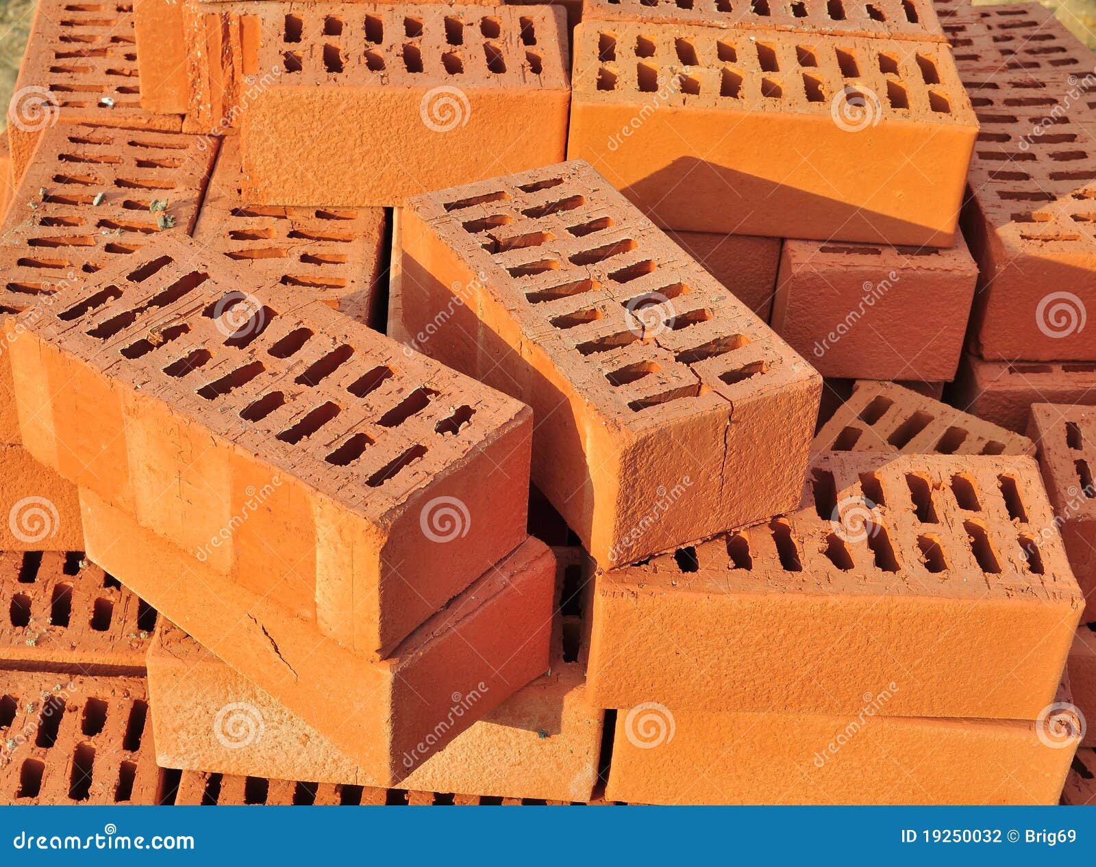 Red Bricks for Future Construction Stock Photo - Image of safety ...