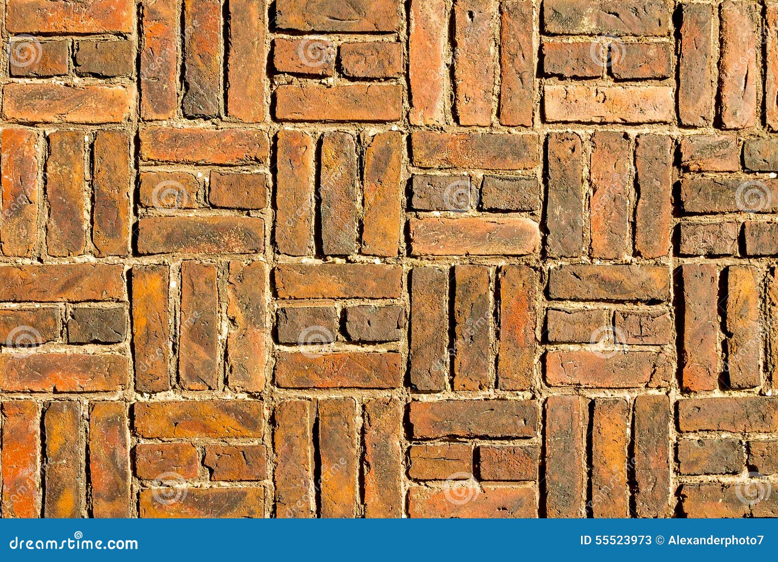 Red Bricks in Groups of Three Stock Image - Image of wall, rough: 55523973