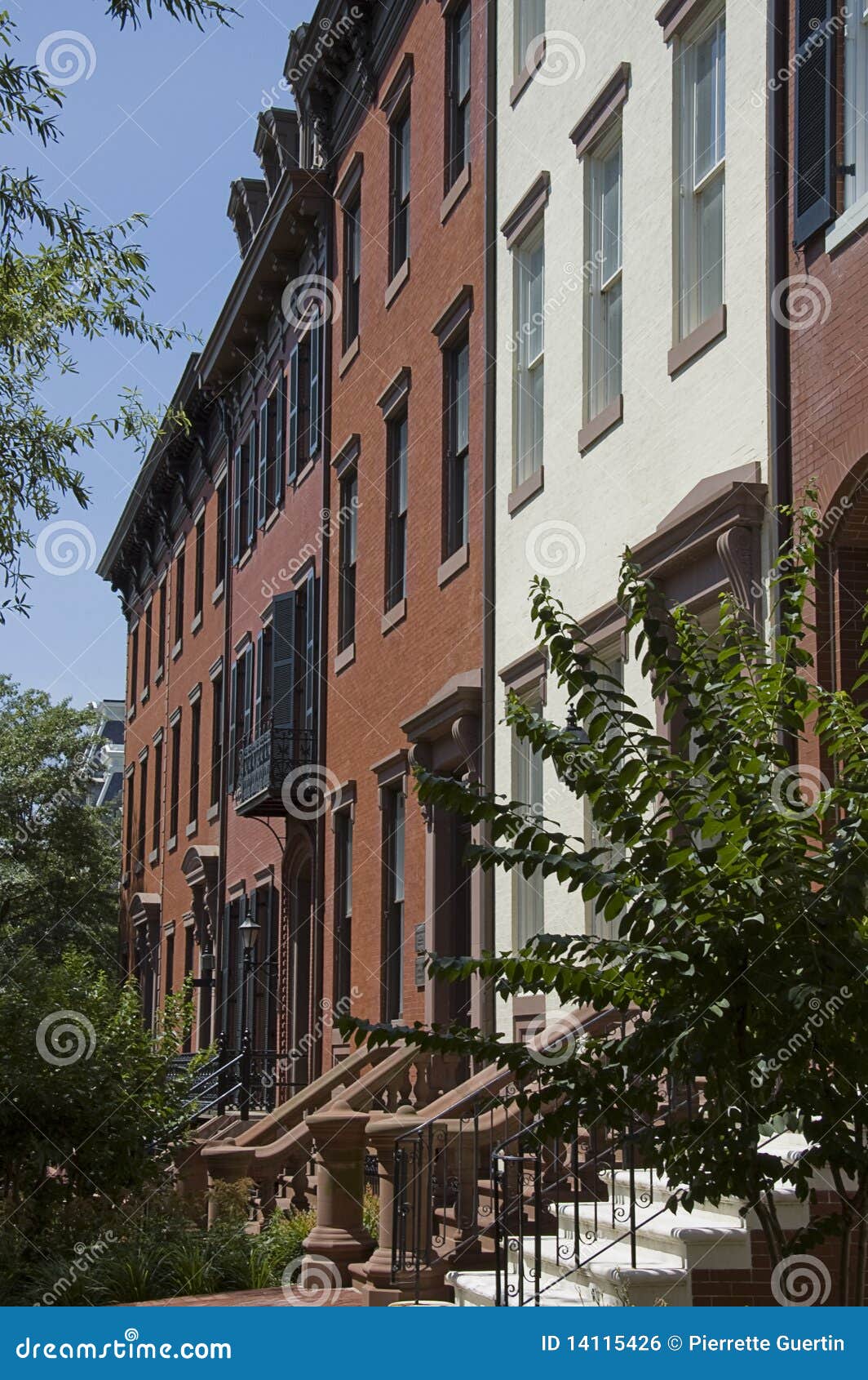 Red bricks houses stock photo. Image of elegance, washington - 14115426