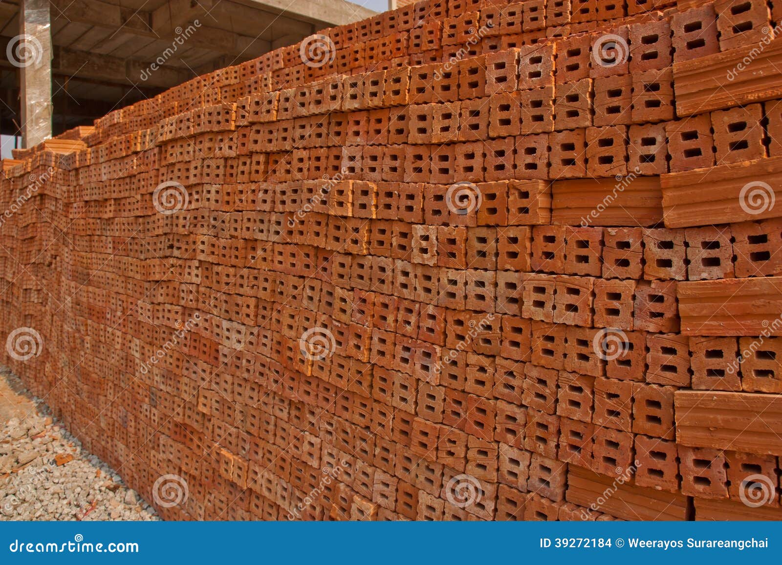 Red Bricks for Its Construction. Stock Photo - Image of structure ...