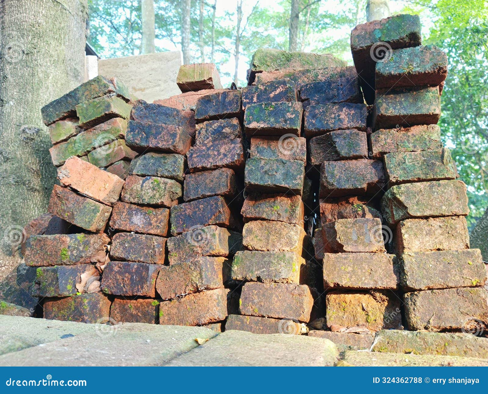 Red Bricks Made from Earth that are Molded and Burned To Make a Very ...