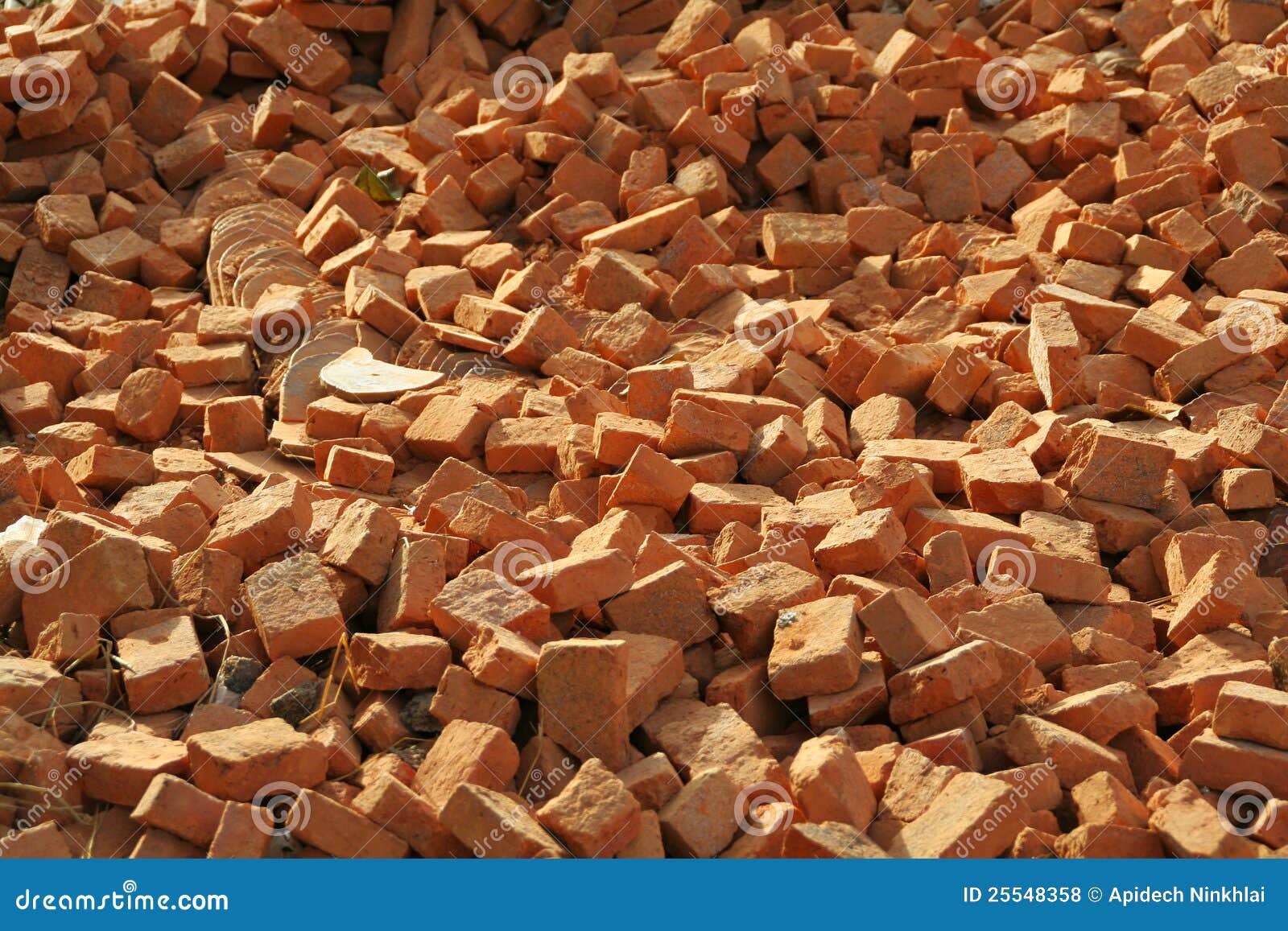 Red bricks pile stock photo. Image of material, brickwork - 25548358