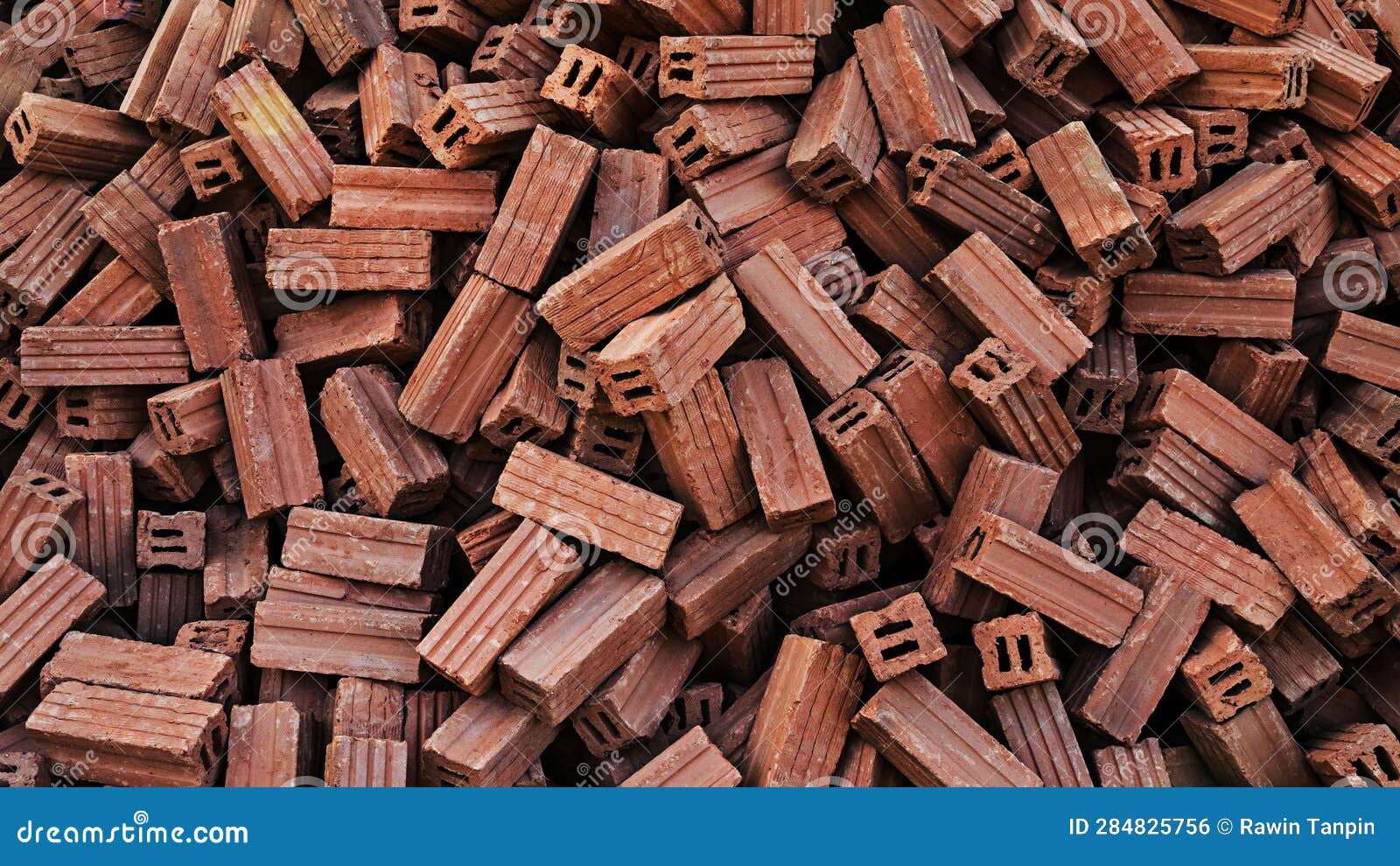 Red Bricks are Piled in Large Numbers To Prepare for the Construction ...