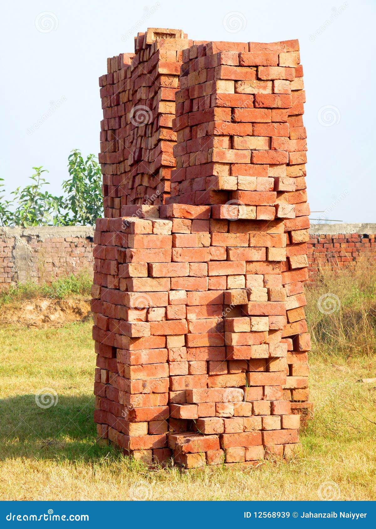 Red Bricks Stack stock image. Image of block, builder - 12568939