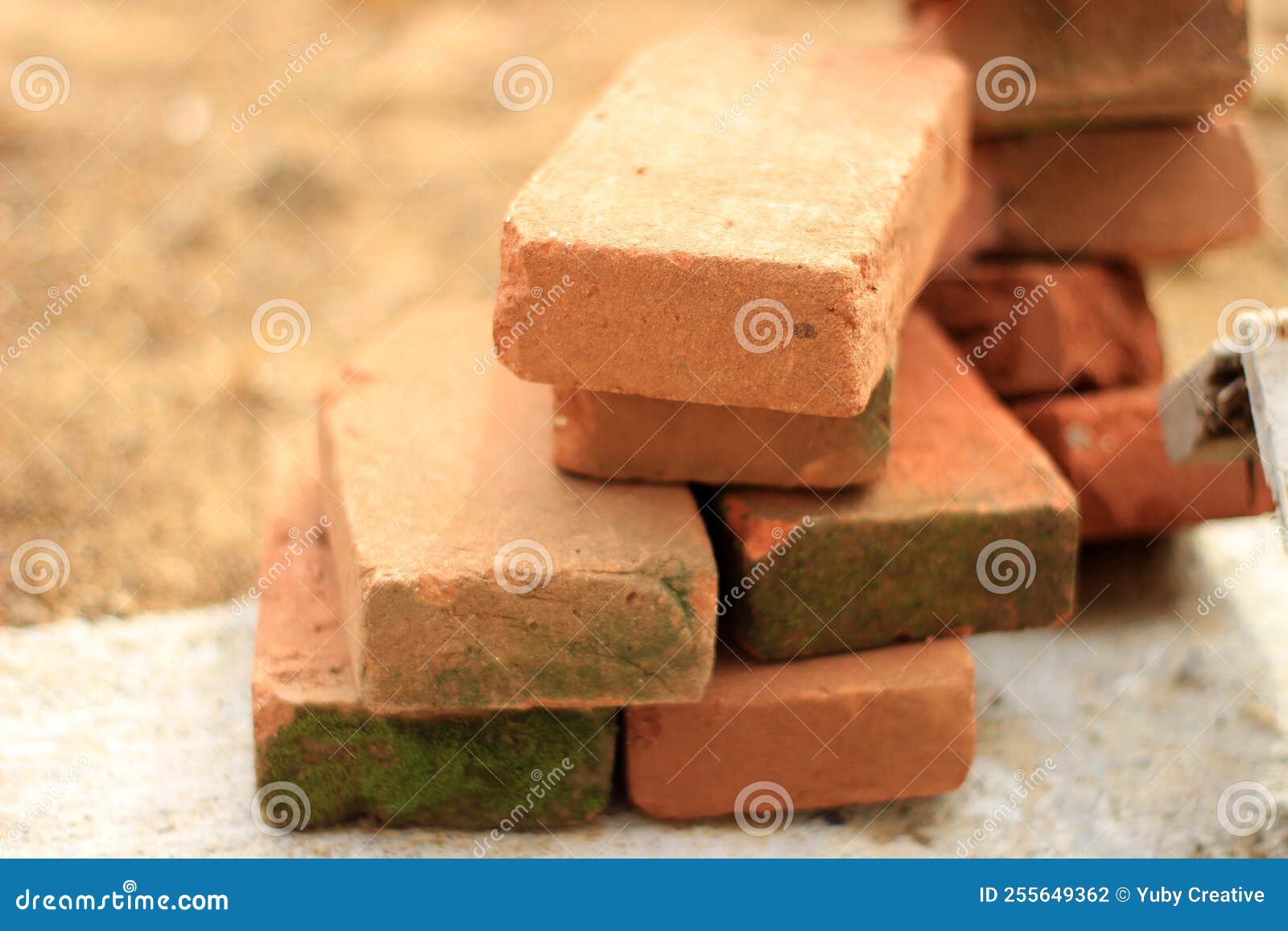 Red Bricks Stacked at a Construction Site, Close-up. Stock Photo ...