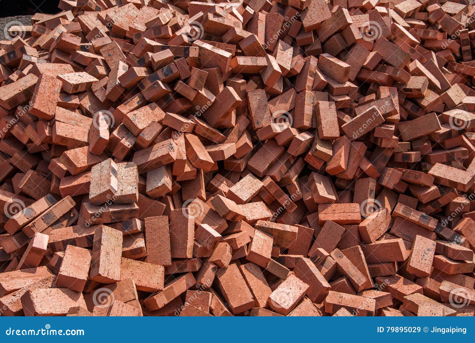 Red Bricks Stacked on Construction Sites Stock Image - Image of wall ...