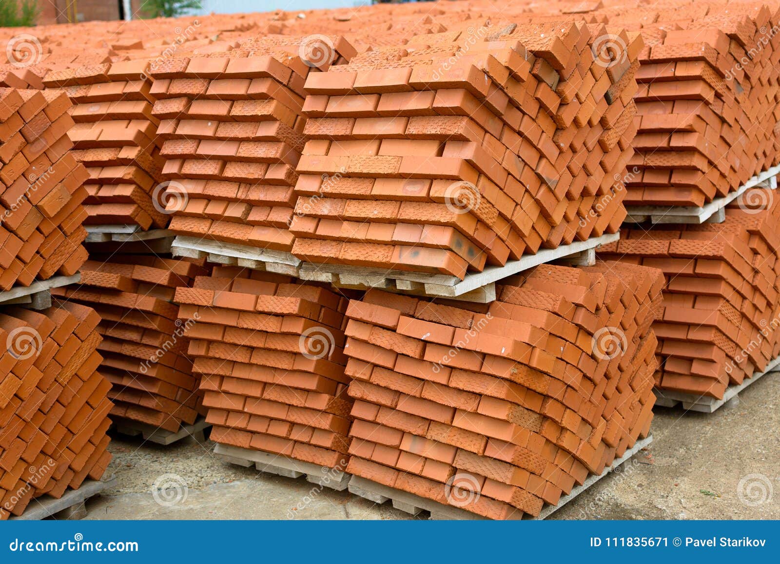 Red Bricks Stacked into Cubes Stock Image - Image of background, full ...