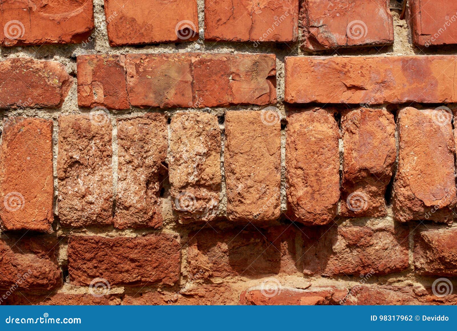 Red bricks stacked in rows stock photo. Image of exterior - 98317962