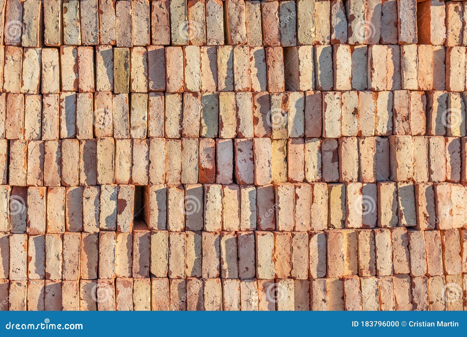Red Bricks Stacked on Top of Each Other. Background for Construction ...