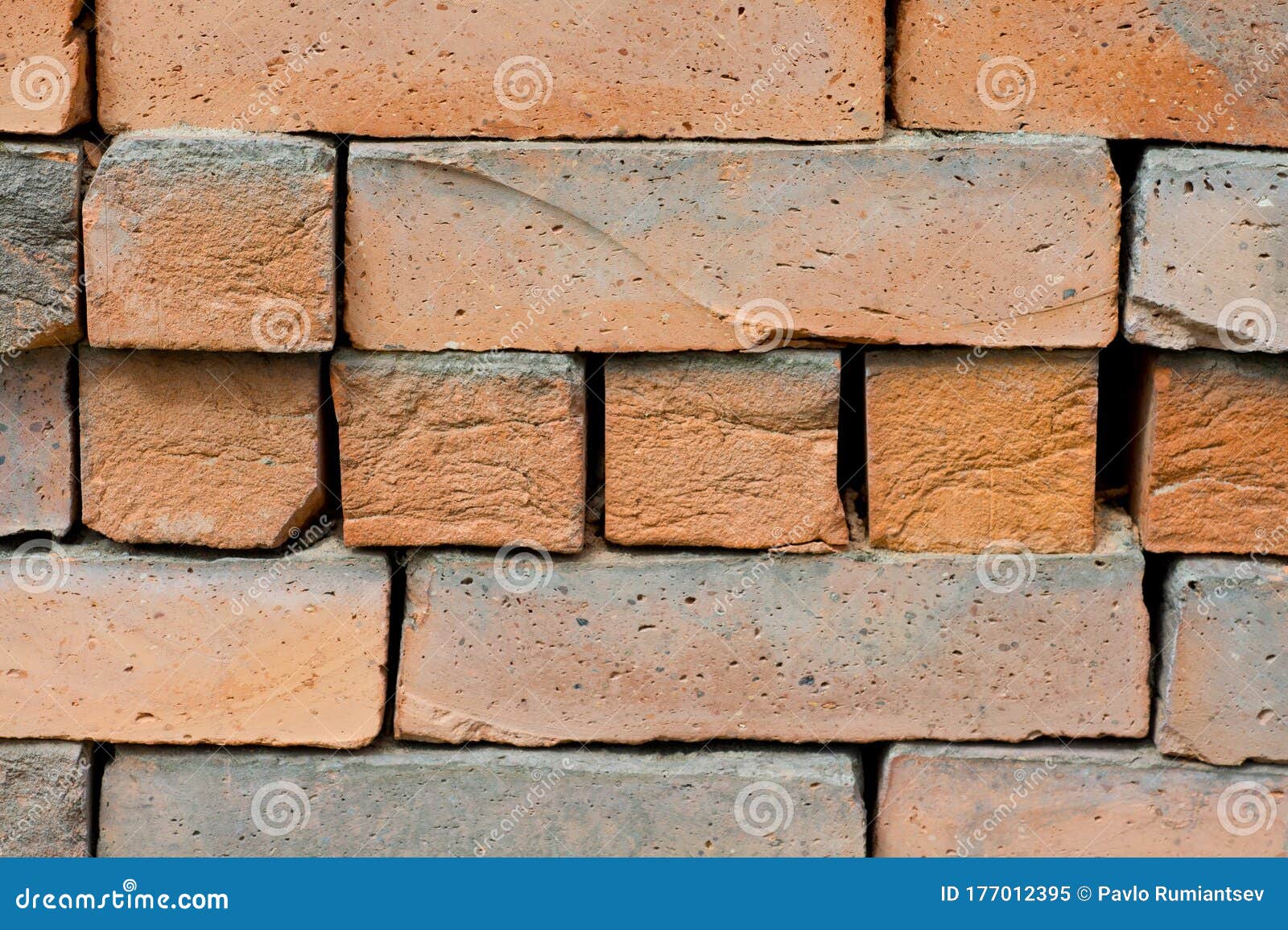 Red Bricks Stacked on Top of Each Other. Background for Construction ...