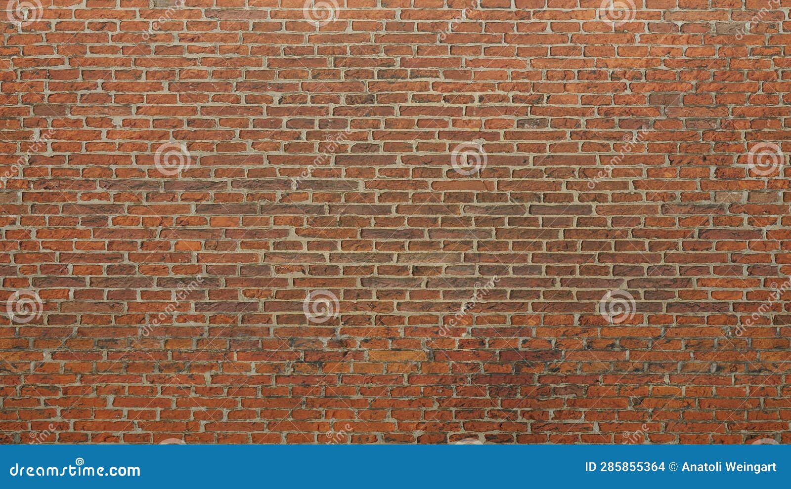 Red Bricks Wall. Light from Above. Realistic 3D Rendering. Illustration ...