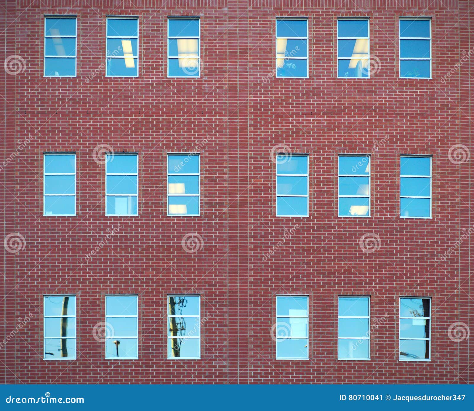 Red Bricks and Windows Building Office Wall Architecture Downtown Stock ...