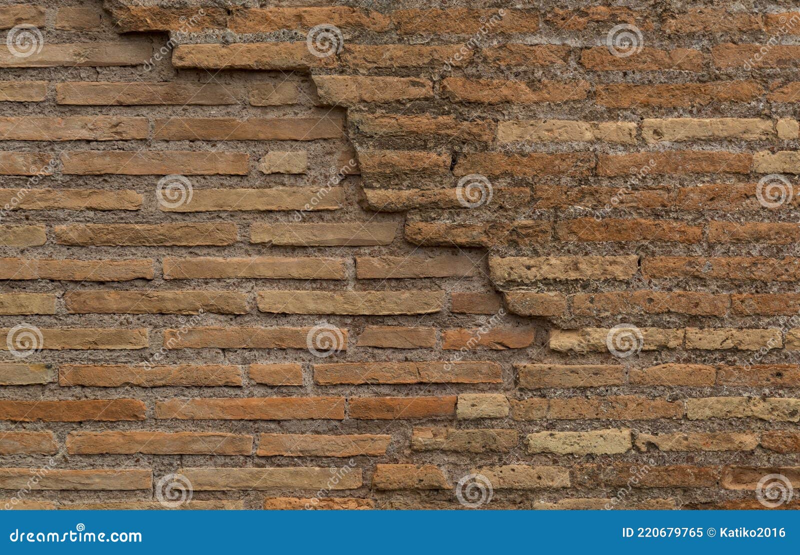 Red Brickwork Background. Old Brick Wall in Rome Stock Image - Image of ...