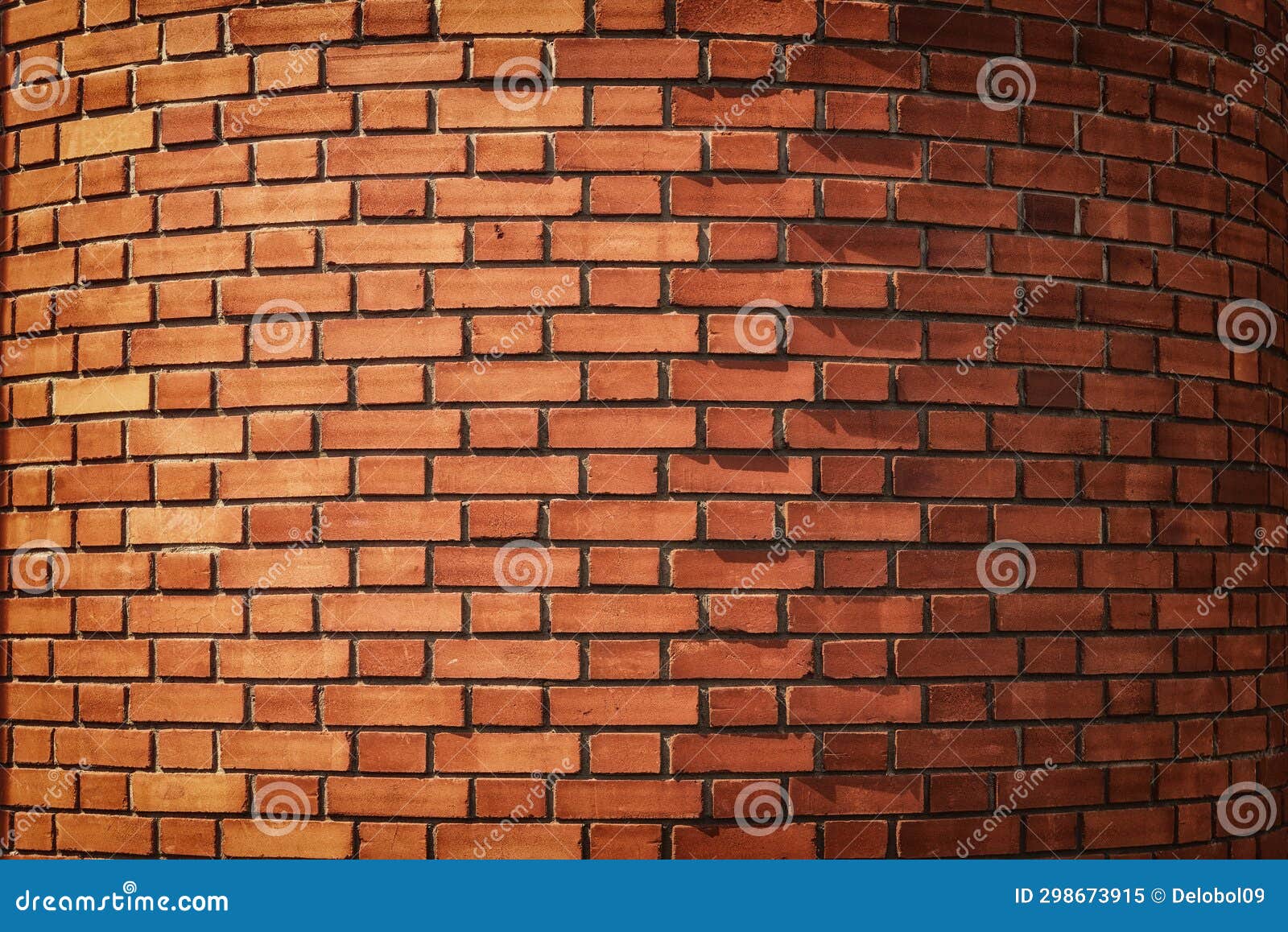 Red Brickwork on a Rounded Wall, Background. Stock Image - Image of ...