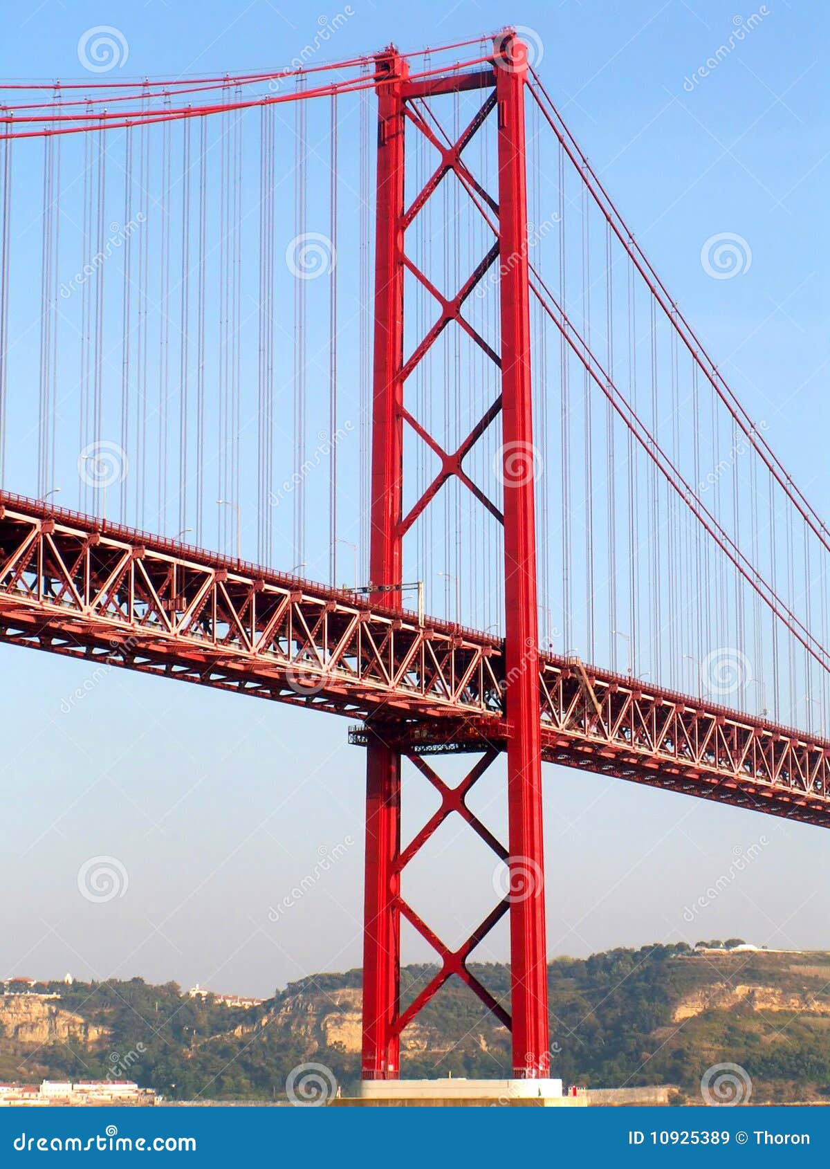 Red bridge stock image. Image of river, lisbon, construction - 10925389