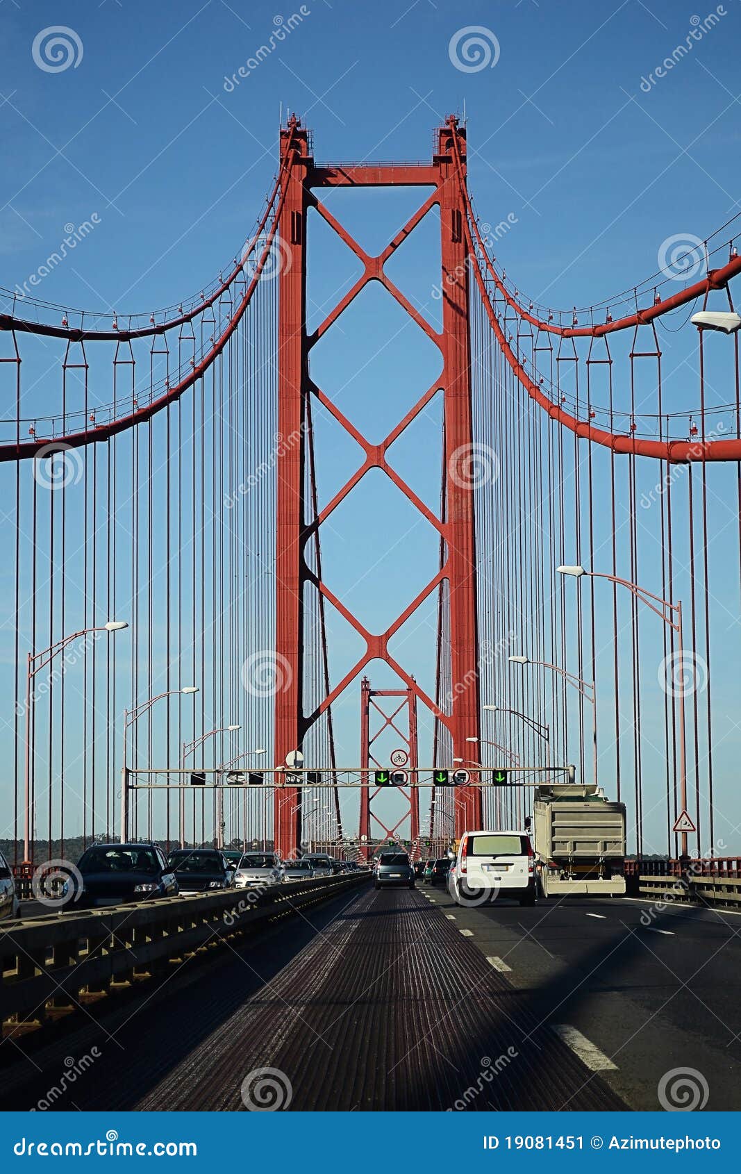Red Bridge stock image. Image of lisbon, tower, engineering - 19081451