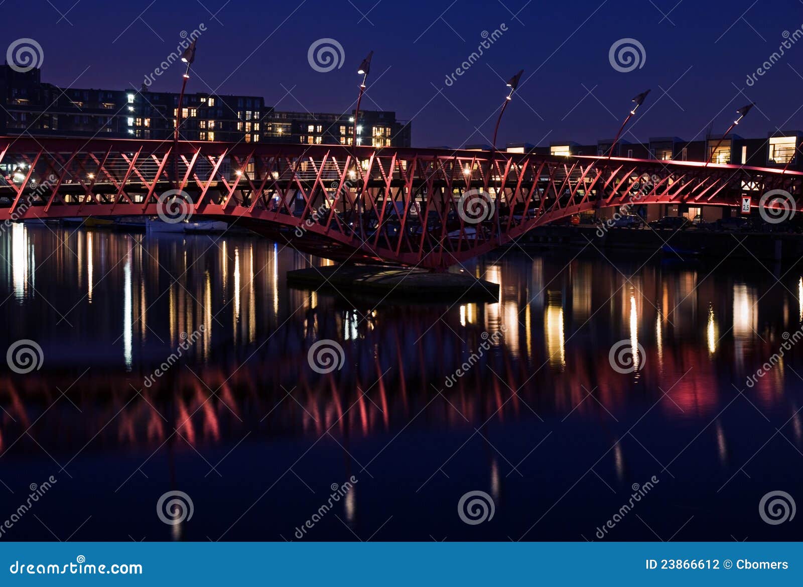 Red bridge stock photo. Image of harbor, modern, bridge - 23866612