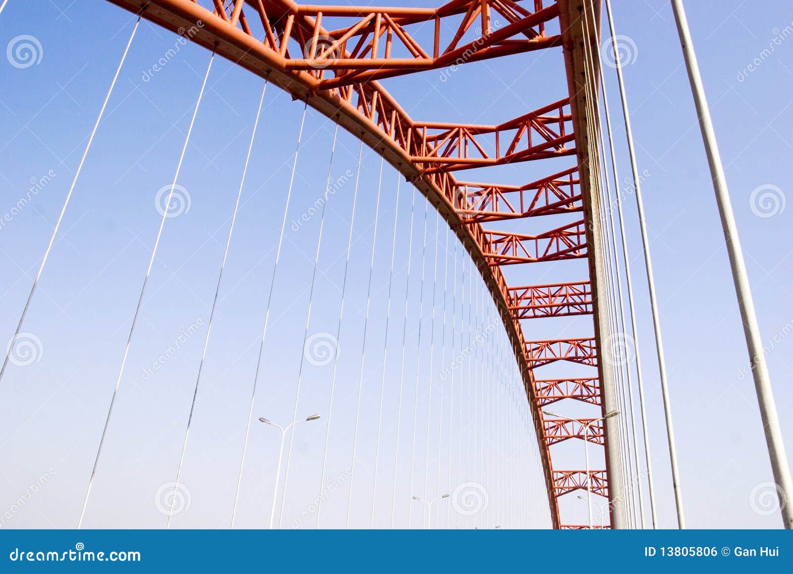 Red bridge arch stock photo. Image of architecture, develop - 13805806